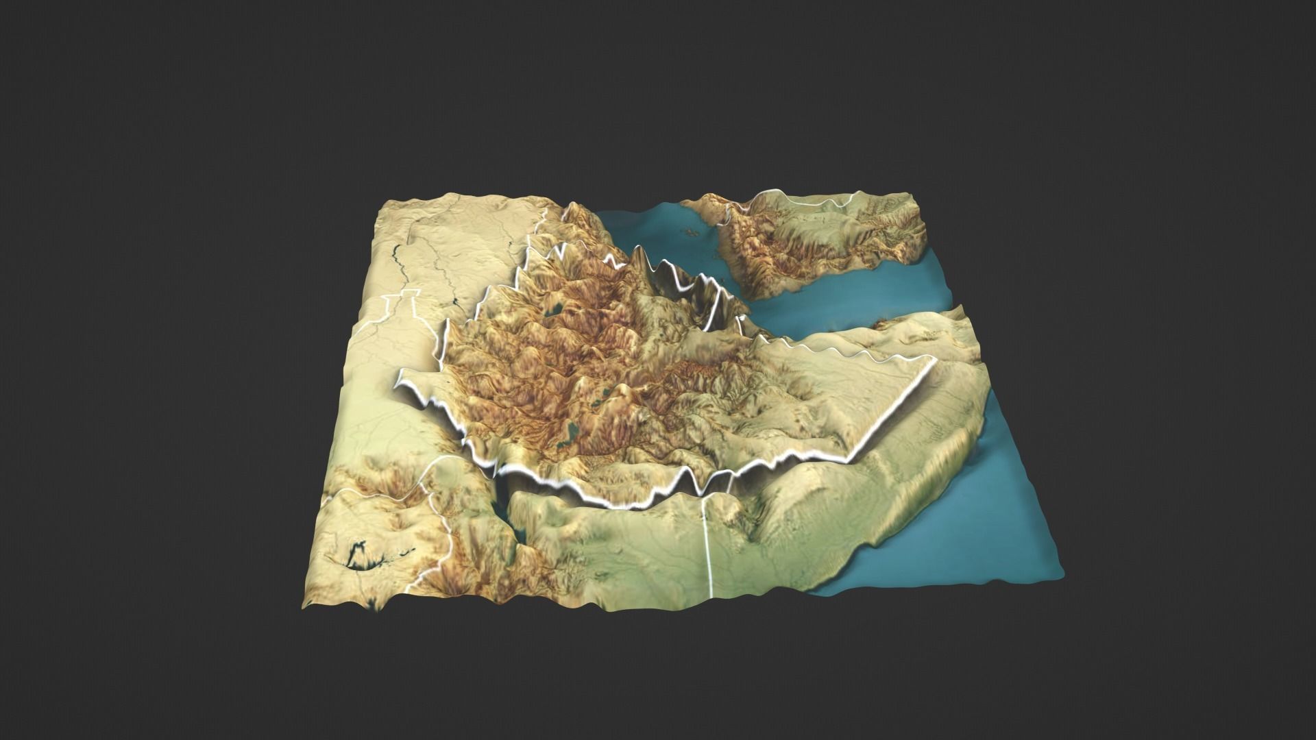 3D model Ethiopia Map Topography VR / AR / low-poly | CGTrader
