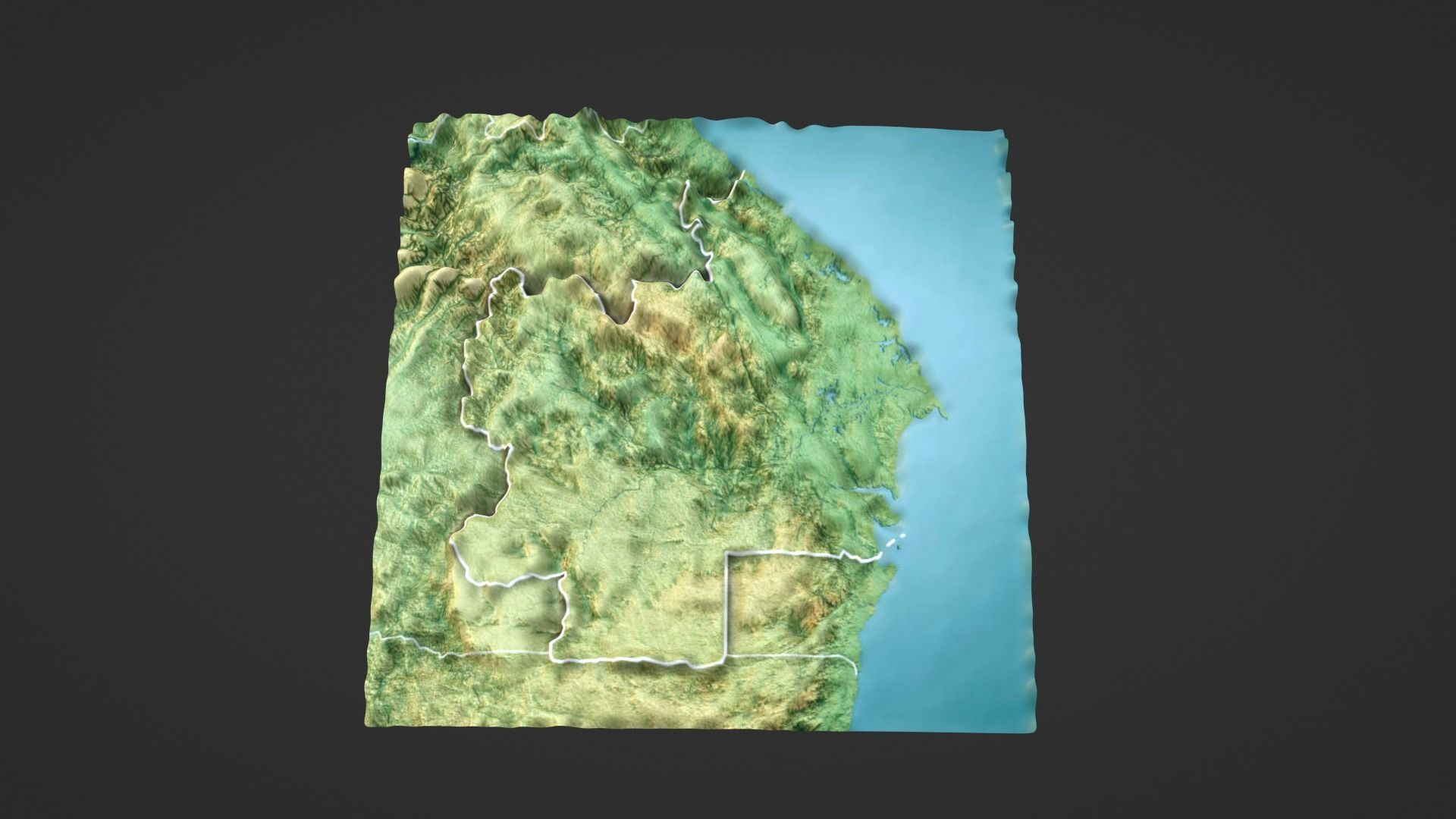 3D model Gabon Map Topography VR / AR / low-poly | CGTrader