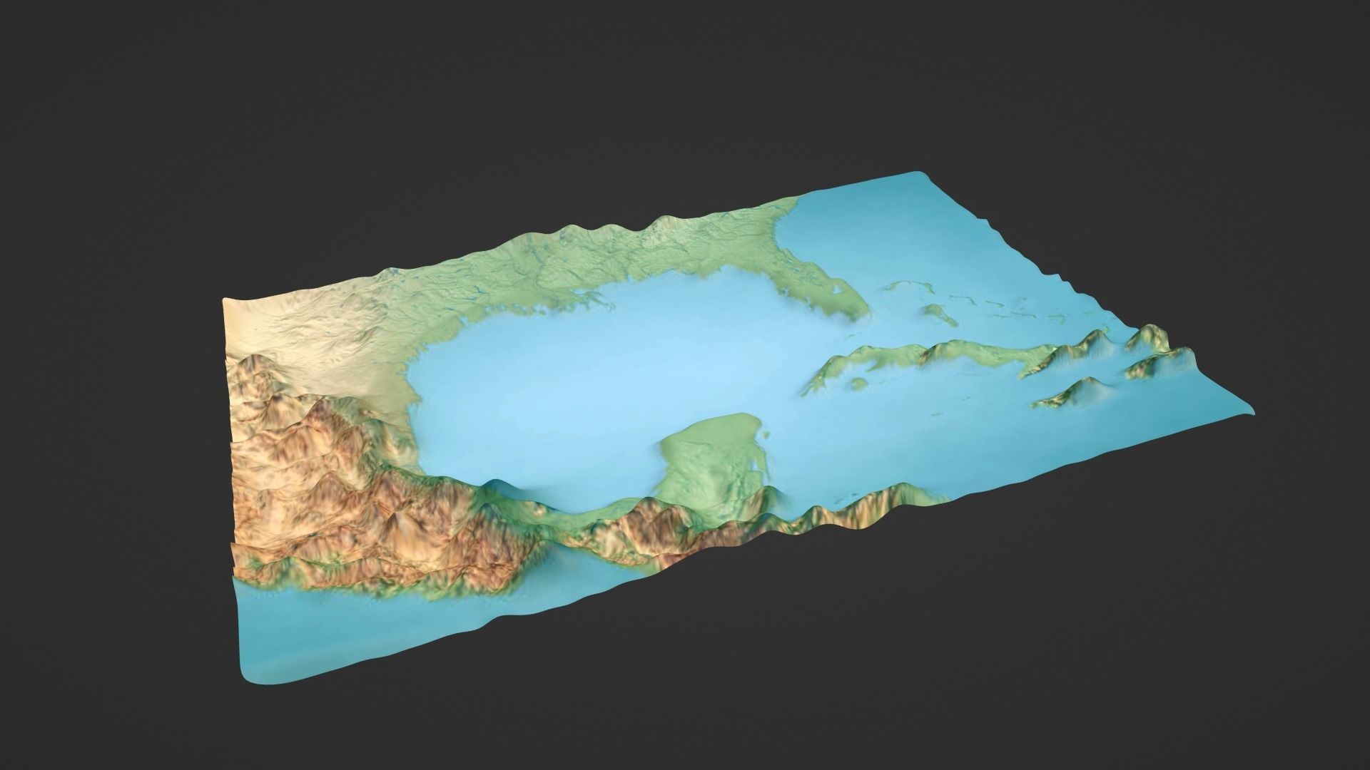 3D model Gulf Of Mexico Map Topography VR / AR / low-poly | CGTrader