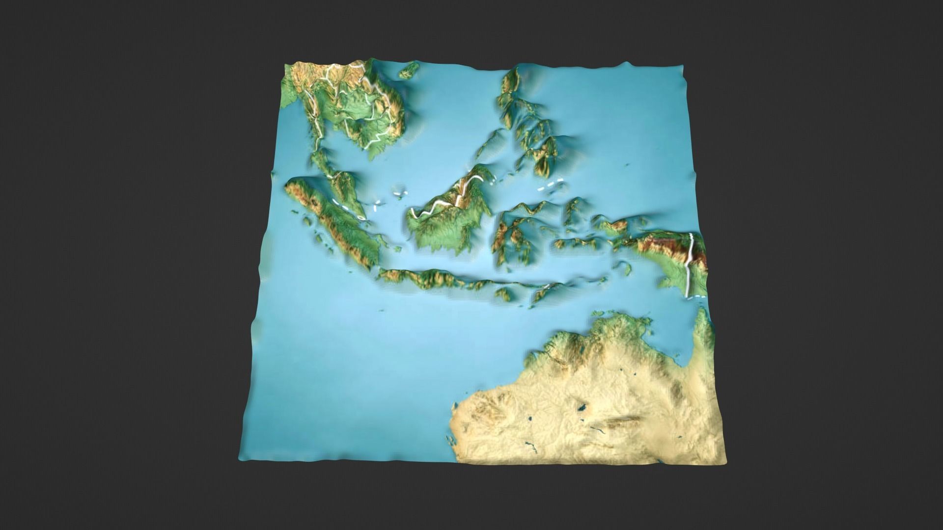 3D model Indonesia Map Topography VR / AR / low-poly | CGTrader
