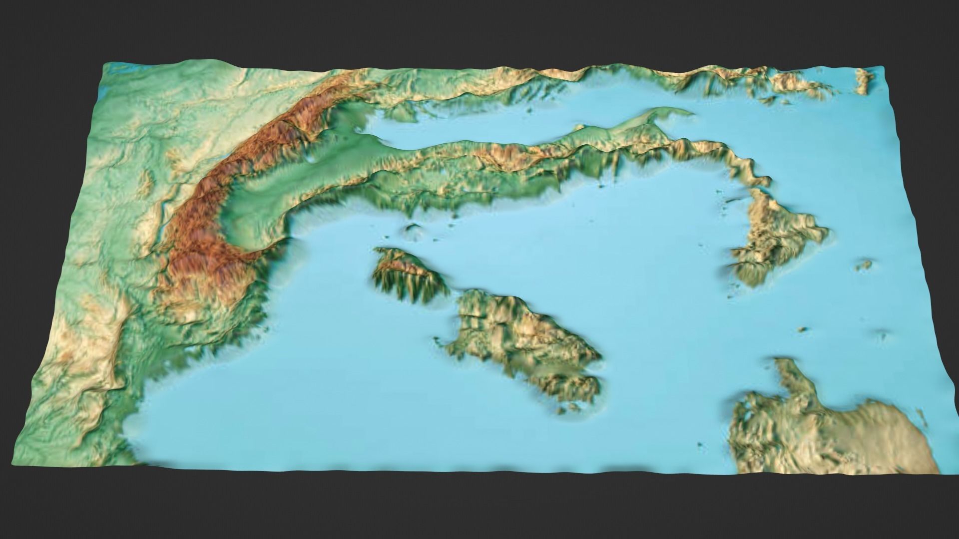 3D model Italy Map Topography VR / AR / low-poly | CGTrader