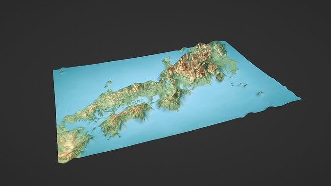 3D model Japan Map Topography VR / AR / low-poly | CGTrader