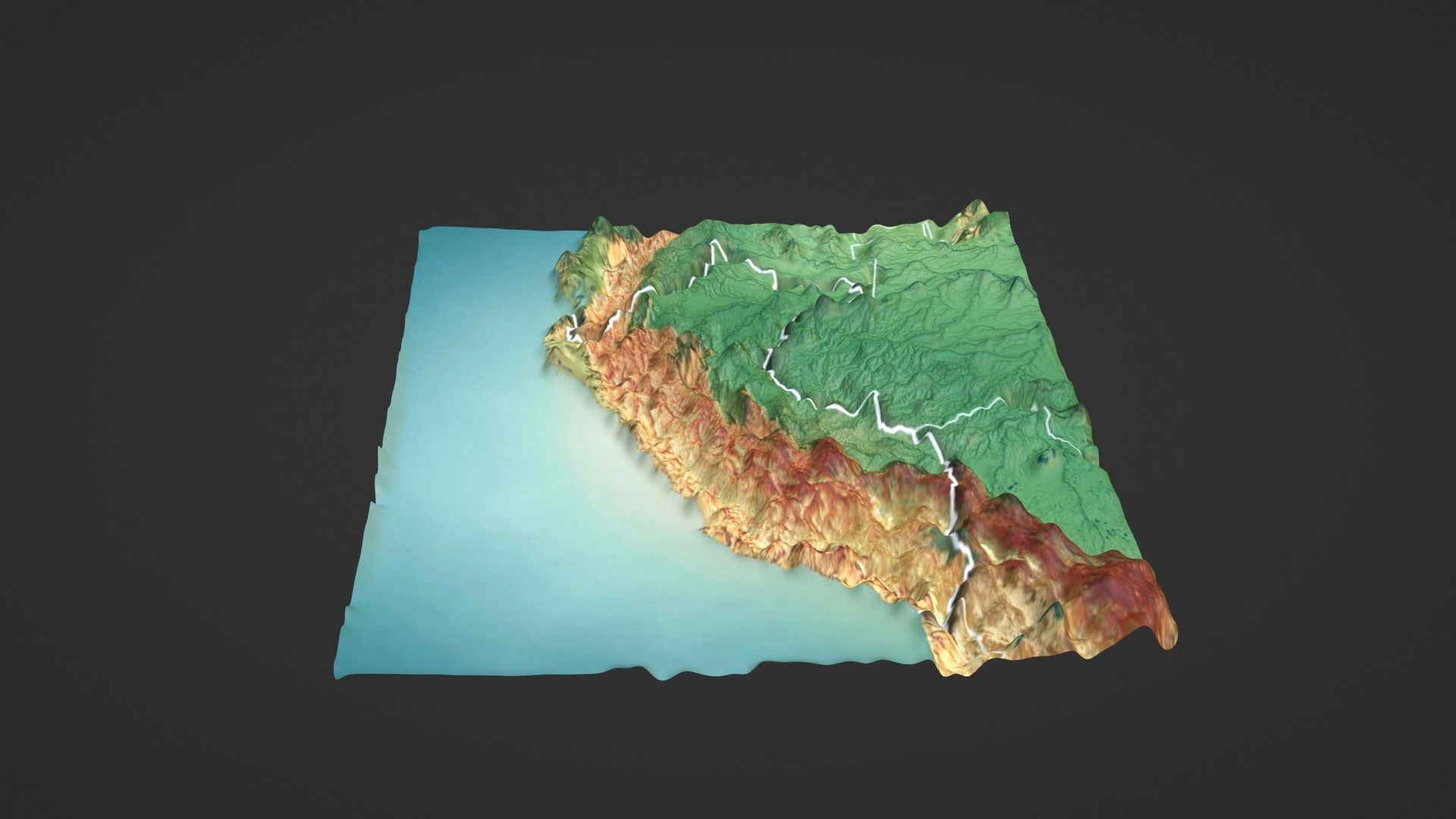 3D model Peru Map Topography VR / AR / low-poly | CGTrader