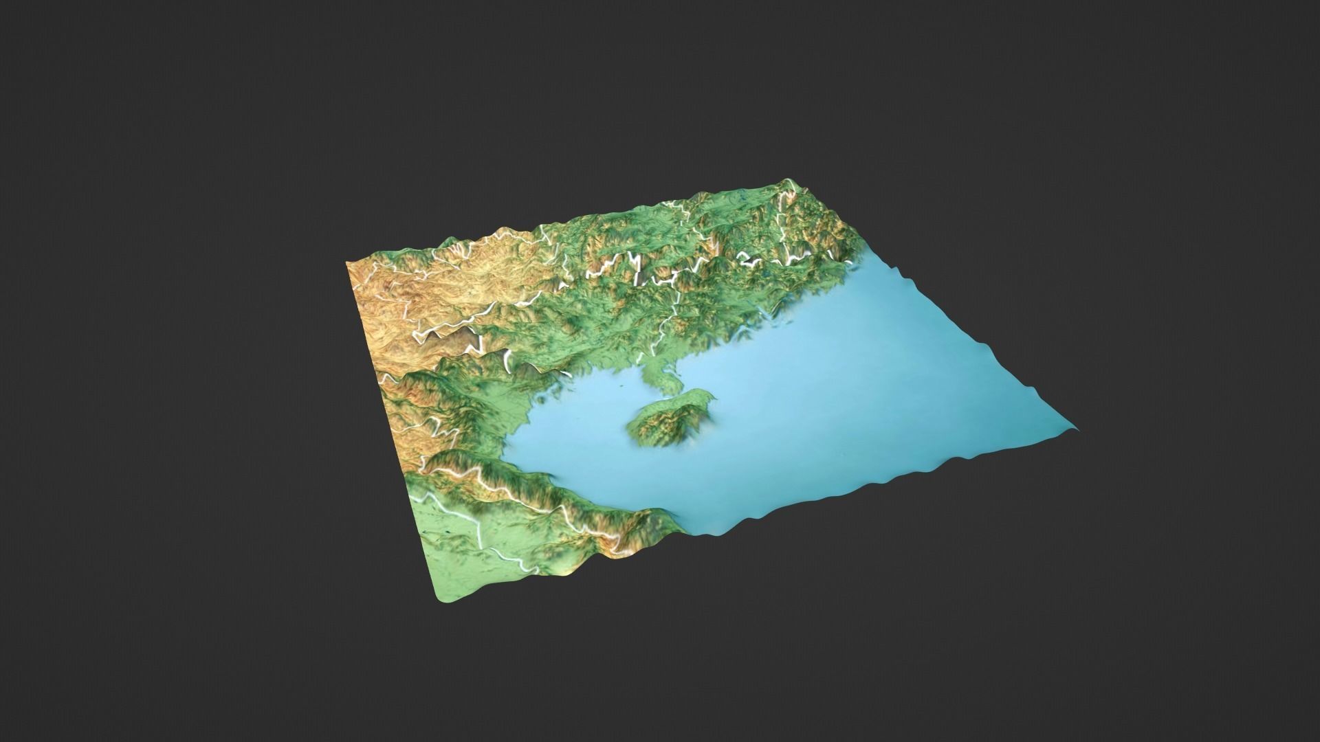 3D model South China Map Topography VR / AR / low-poly | CGTrader