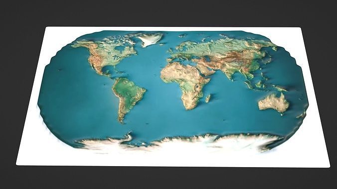 3D model World Map Topography VR / AR / low-poly | CGTrader