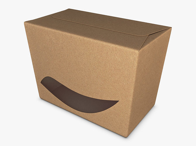 Package Cardboard Trapezoid Box With Window M 1 3D model | CGTrader