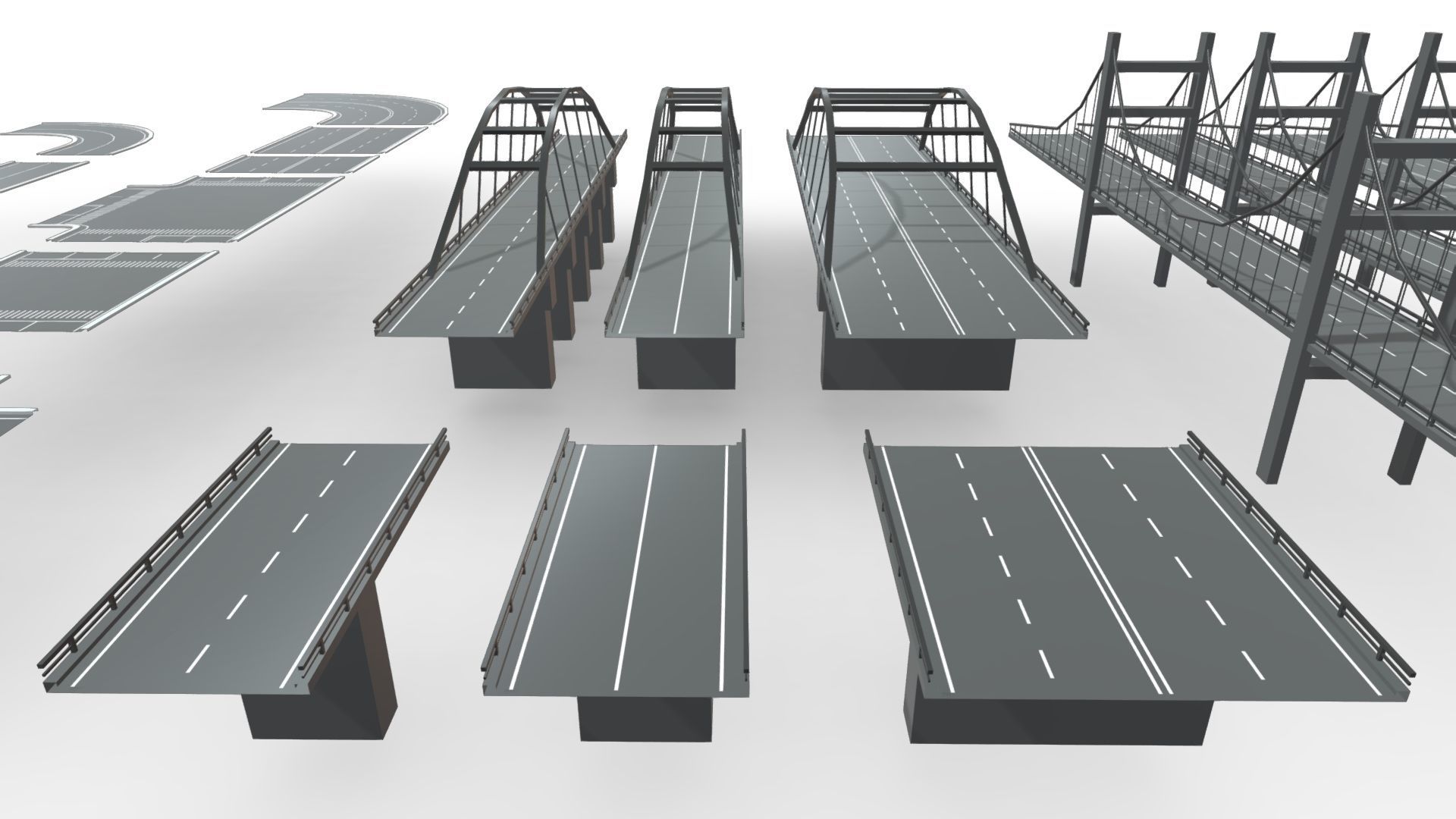 Bridge - Road Modules Low-poly 3D model | CGTrader