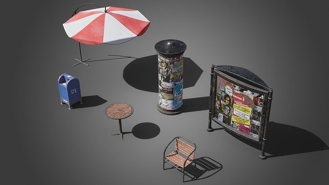 3D model Street props vol 2 VR / AR / low-poly | CGTrader