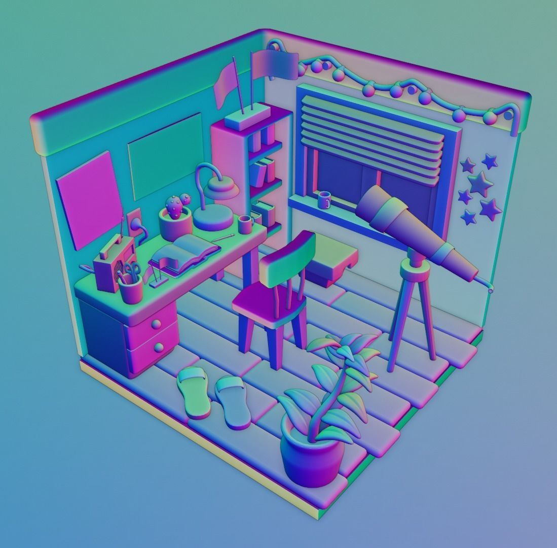 Lo-Fi Room 3D model | CGTrader