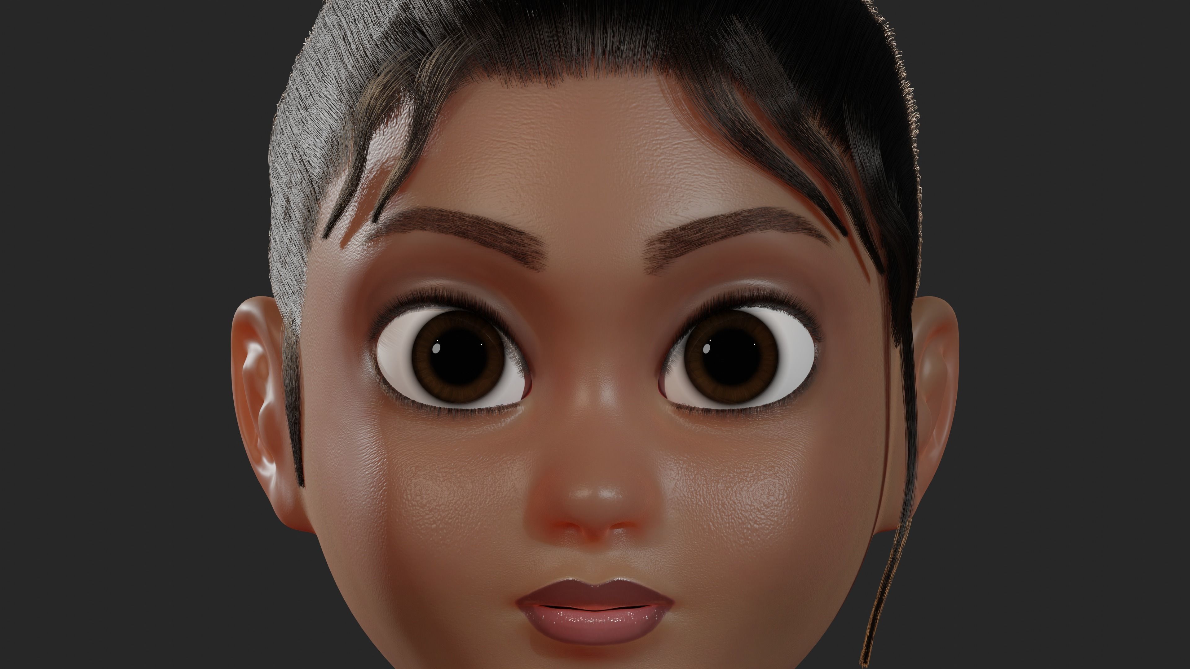 3D model Black Girl Cartoon Character Celia VR / AR / low-poly | CGTrader