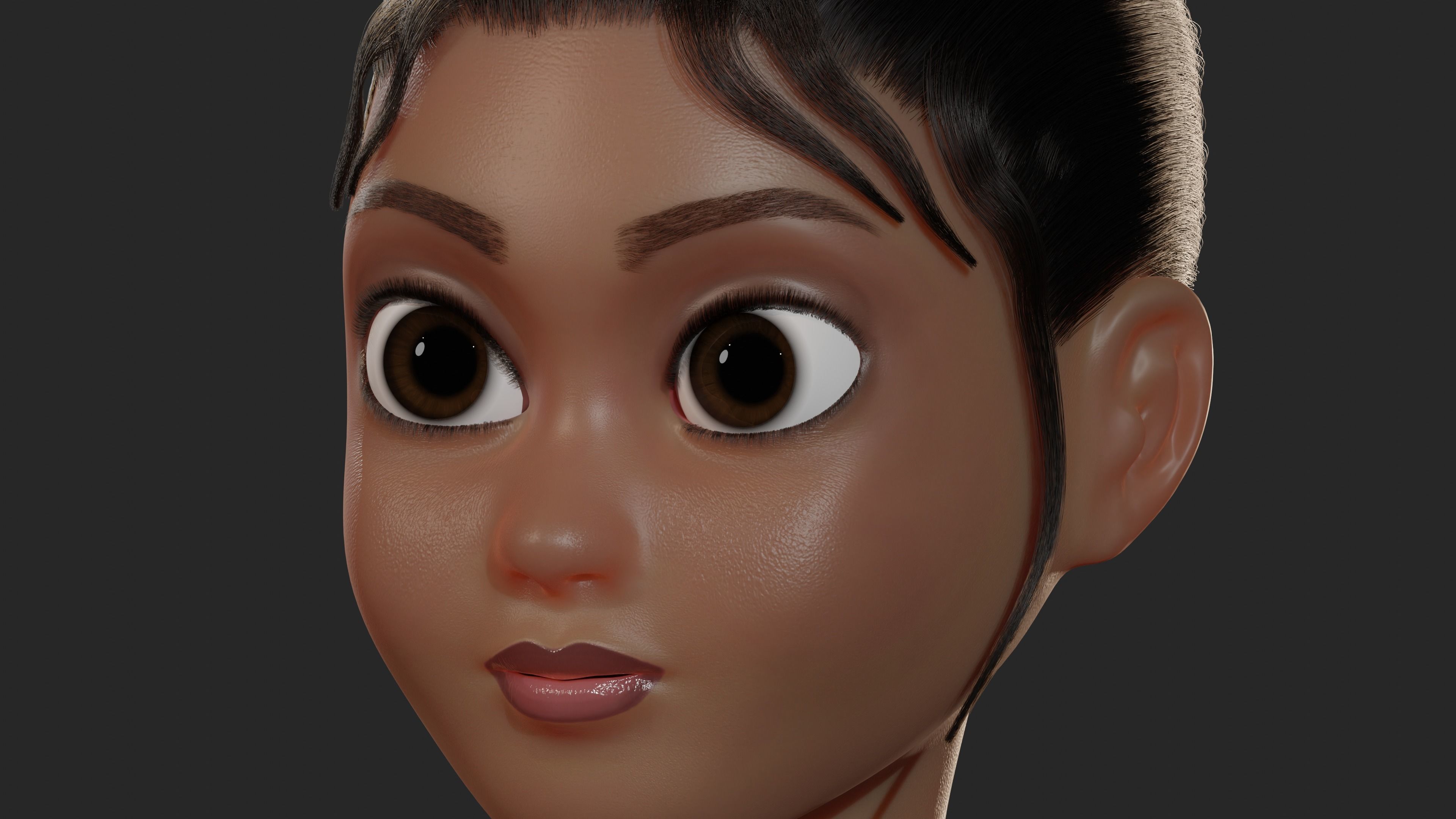 3D model Black Girl Cartoon Character Celia VR / AR / low-poly | CGTrader