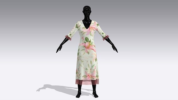 3D model Female Cloth Dress VR / AR / low-poly | CGTrader