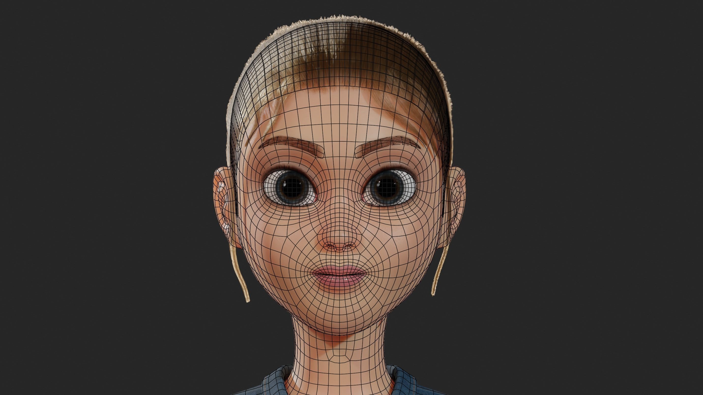 3D model White Girl Cartoon Character Michelle VR / AR / low-poly ...