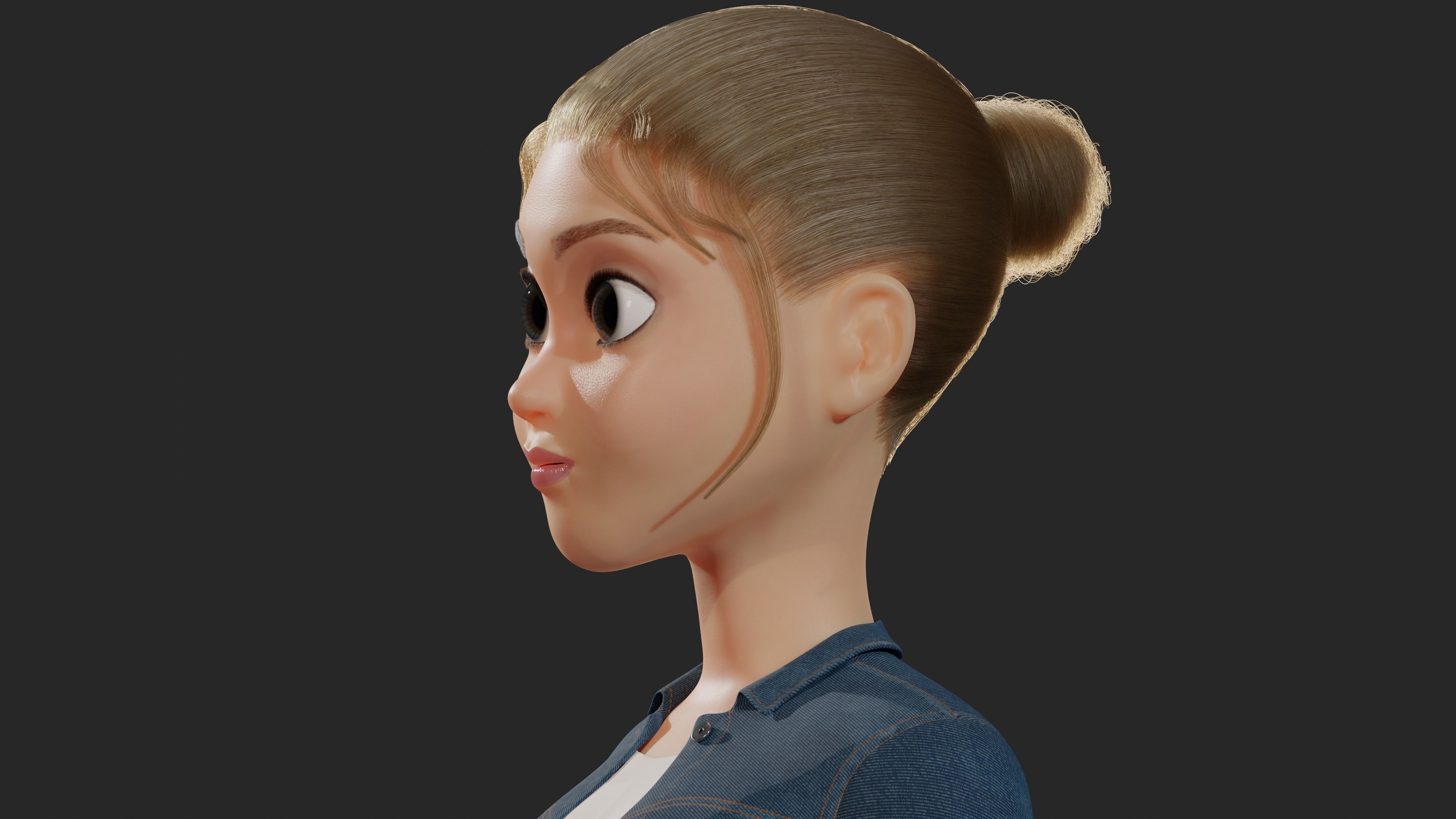 3D model White Girl Cartoon Character Michelle VR / AR / low-poly ...