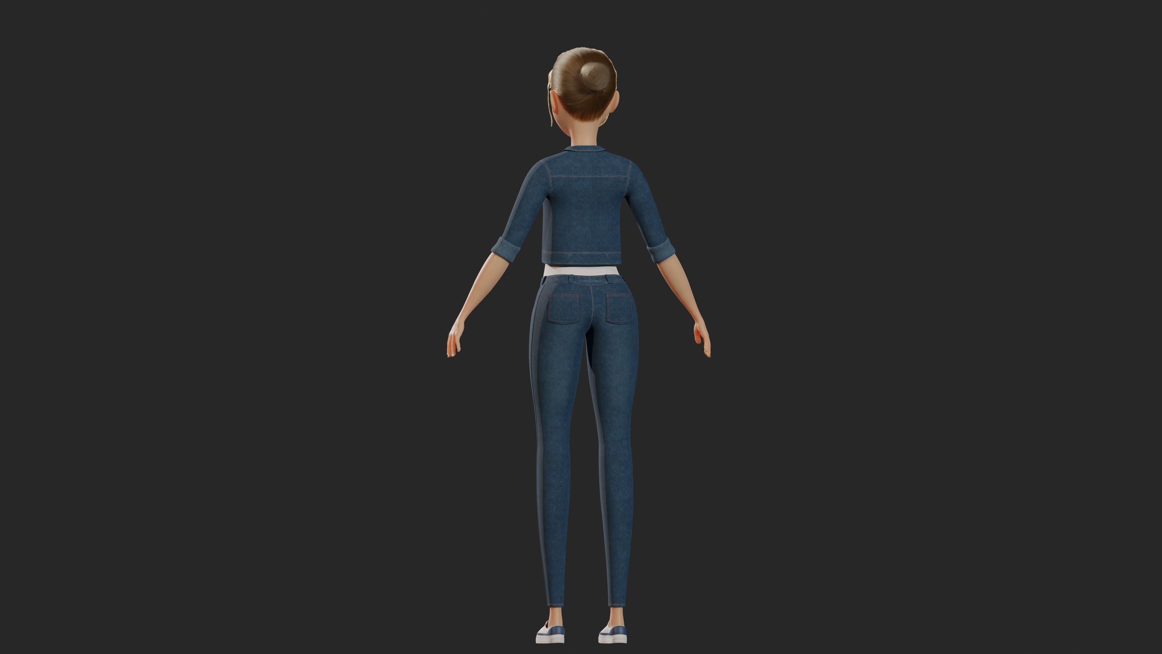 3D model White Girl Cartoon Character Michelle VR / AR / low-poly ...