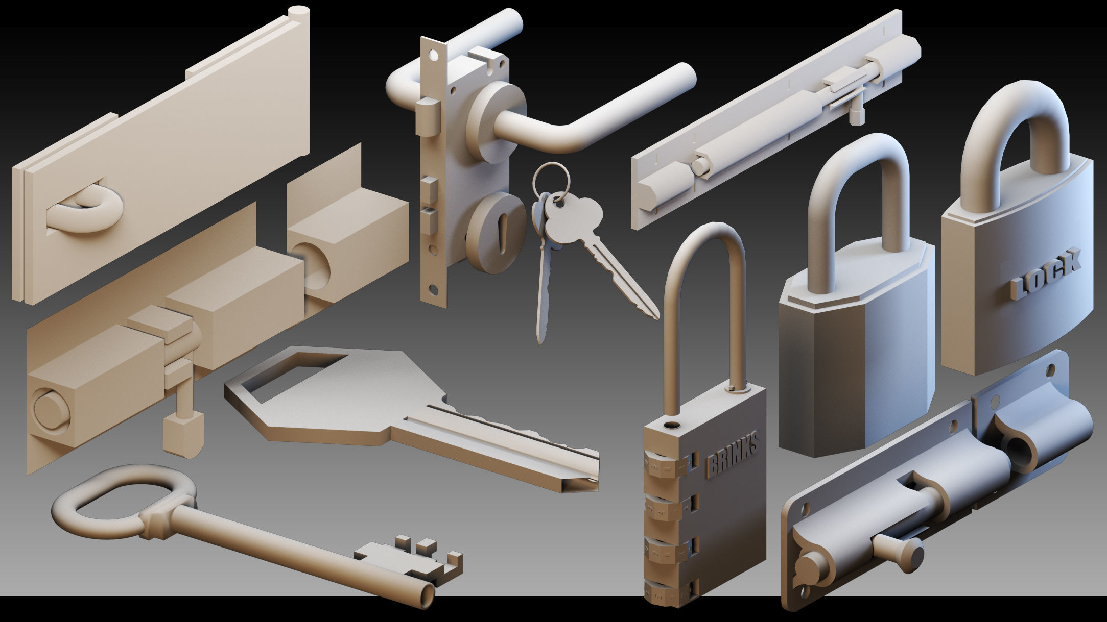 120 Keys and Locks- High detail 3d models 3D model | CGTrader