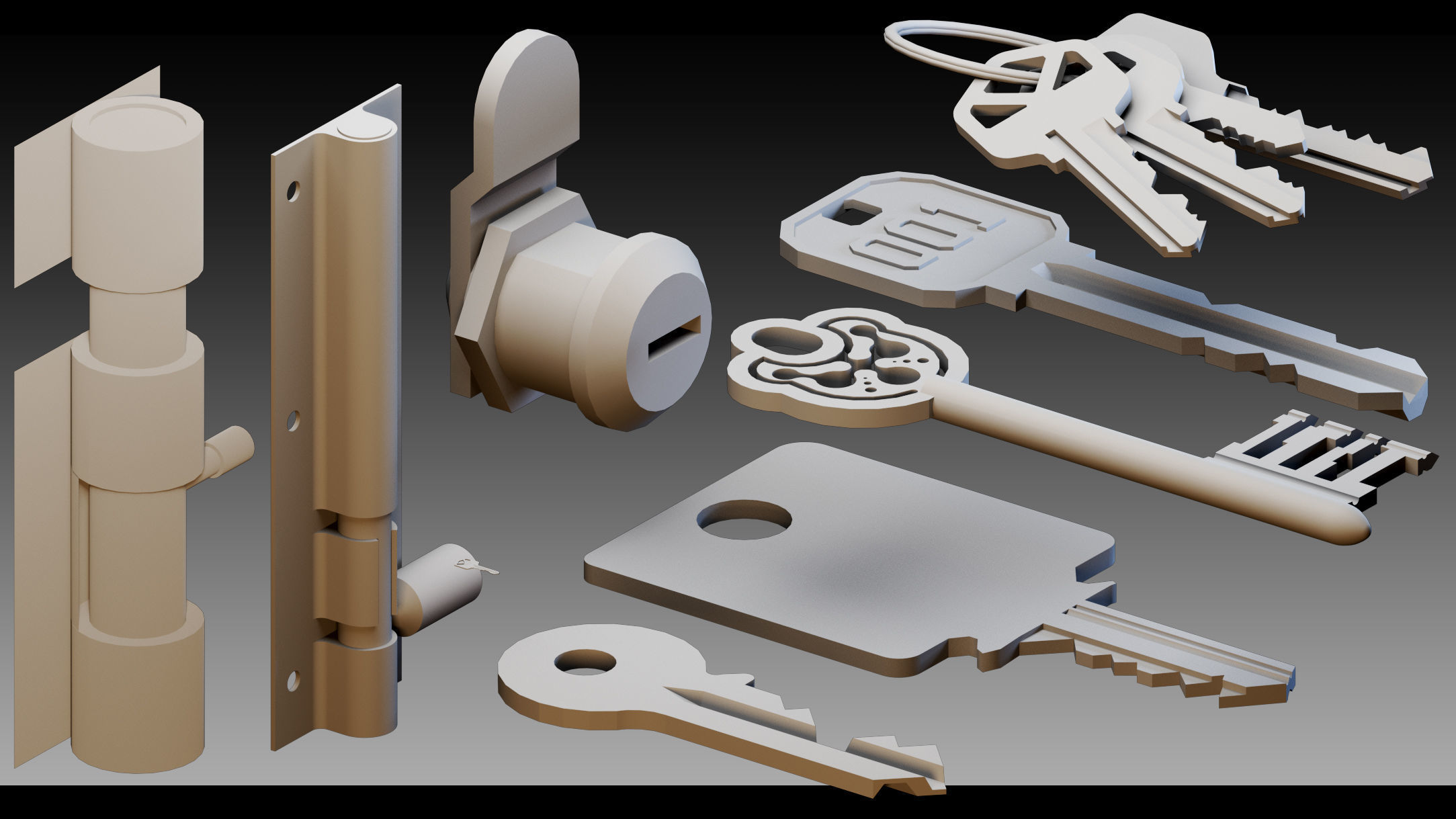 120 Keys and Locks- High detail 3d models 3D model | CGTrader