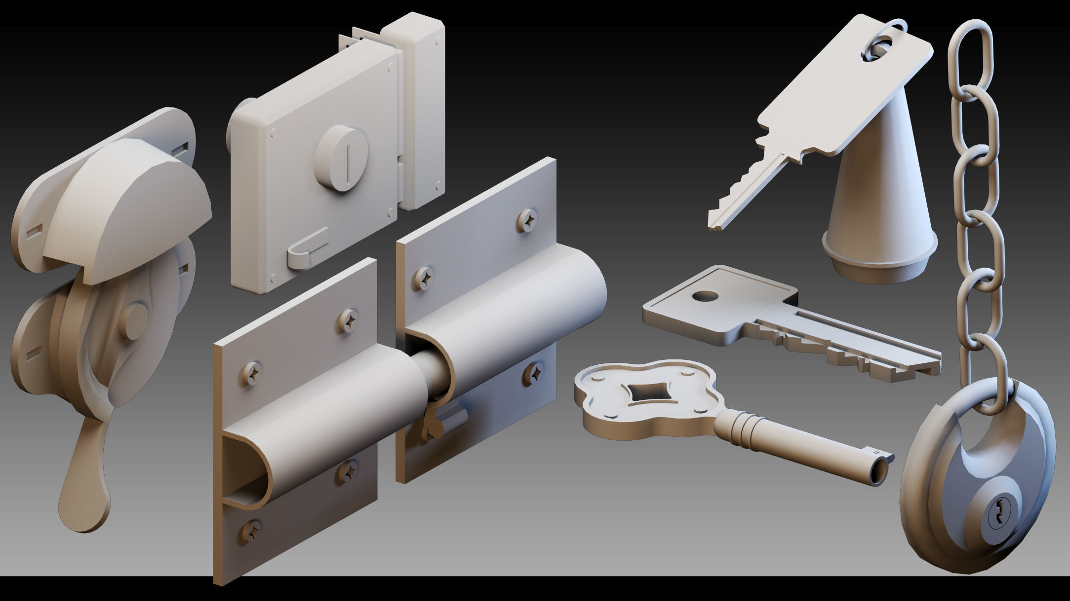 120 Keys and Locks- High detail 3d models 3D model | CGTrader