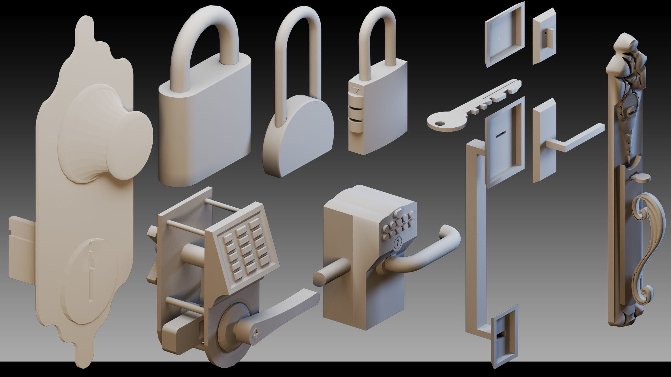 120 Keys and Locks- High detail 3d models 3D model | CGTrader