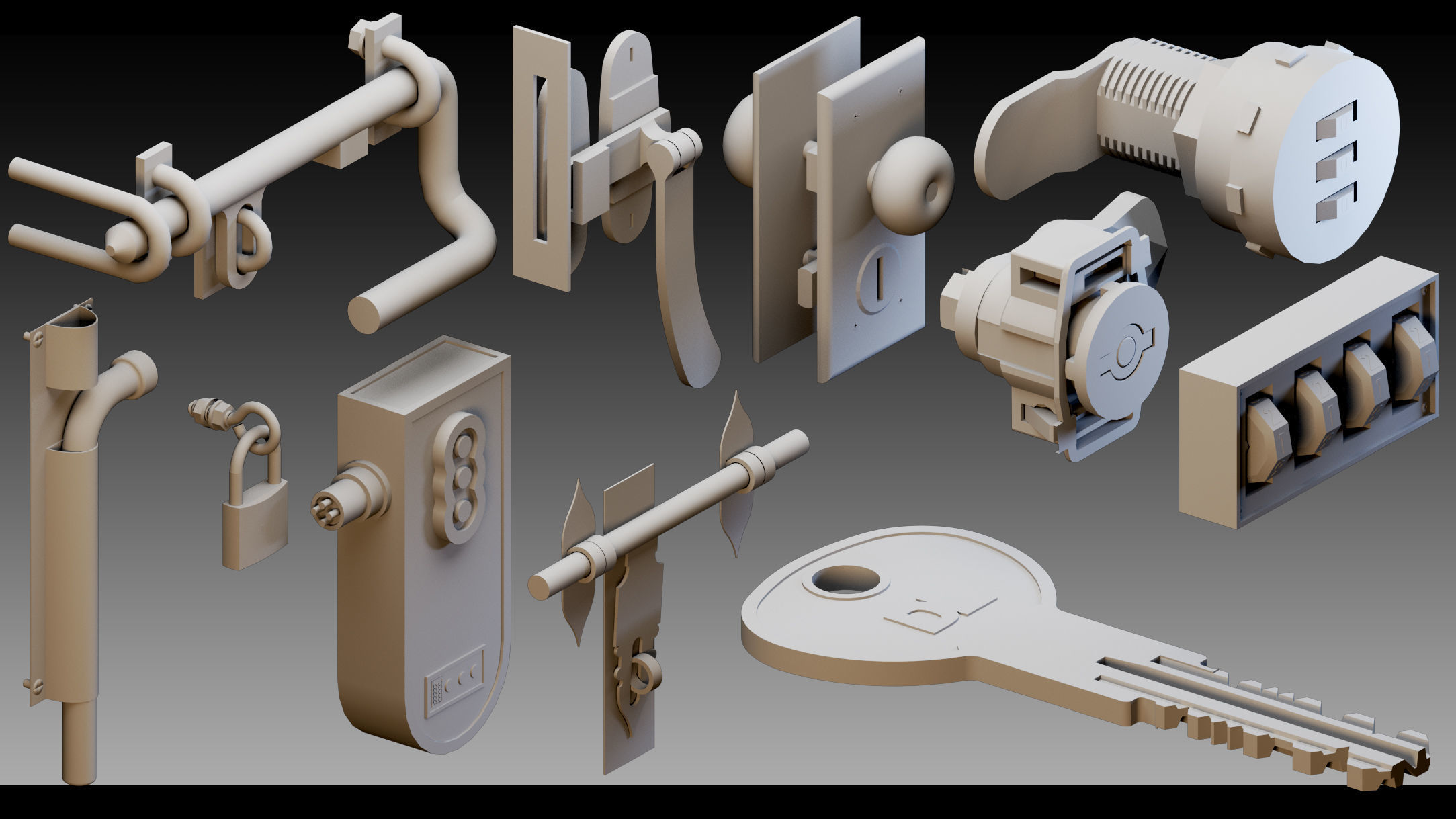 120 Keys and Locks- High detail 3d models 3D model | CGTrader