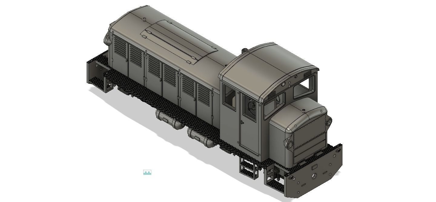 Mk48 narrow gauge diesel locomotive - H0e - 1-87 3D model 3D printable ...