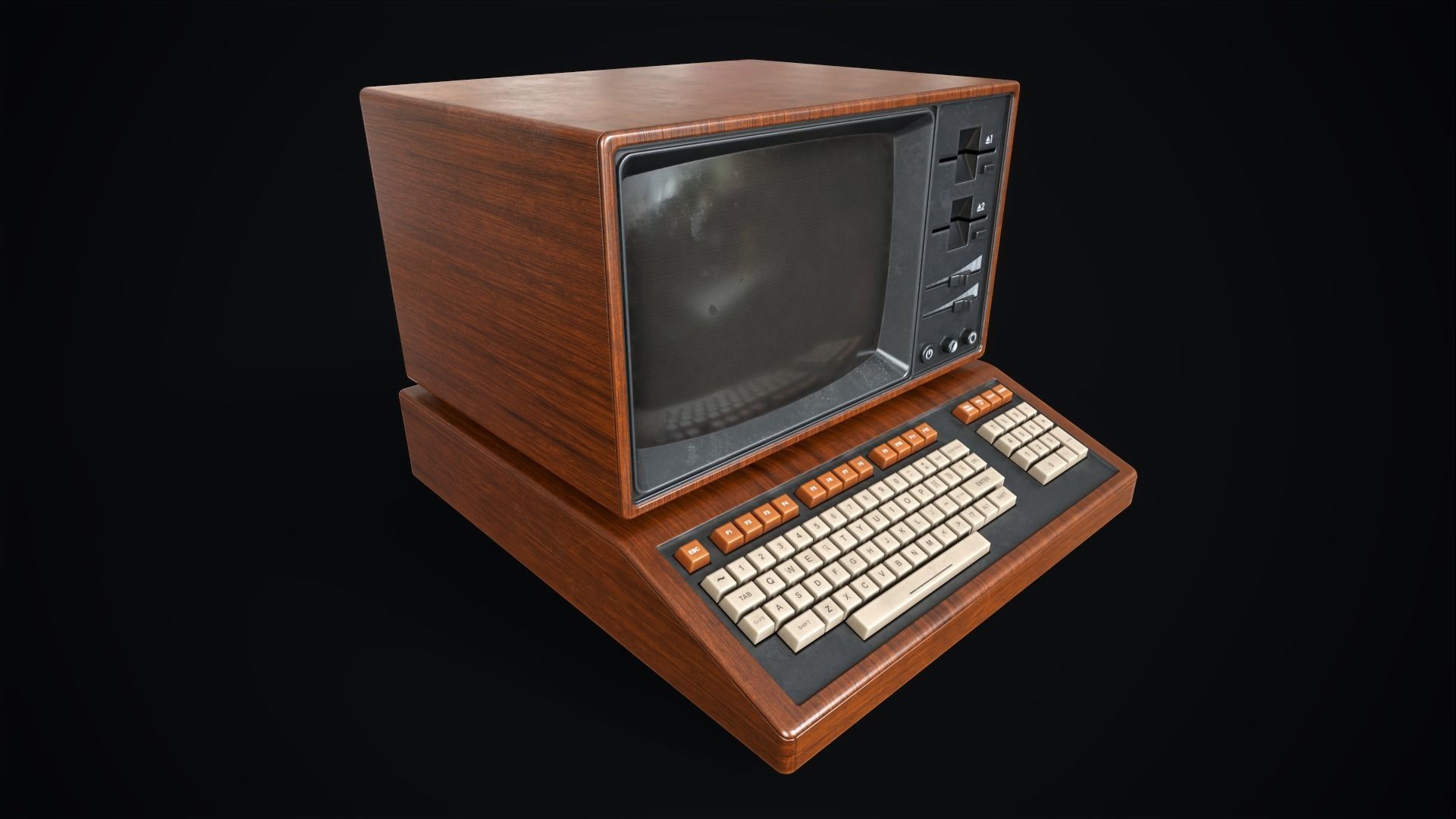 3D model Retro computer VR / AR / low-poly | CGTrader