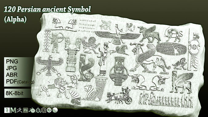 120 Persian ancient symbol Alpha 3D model | CGTrader