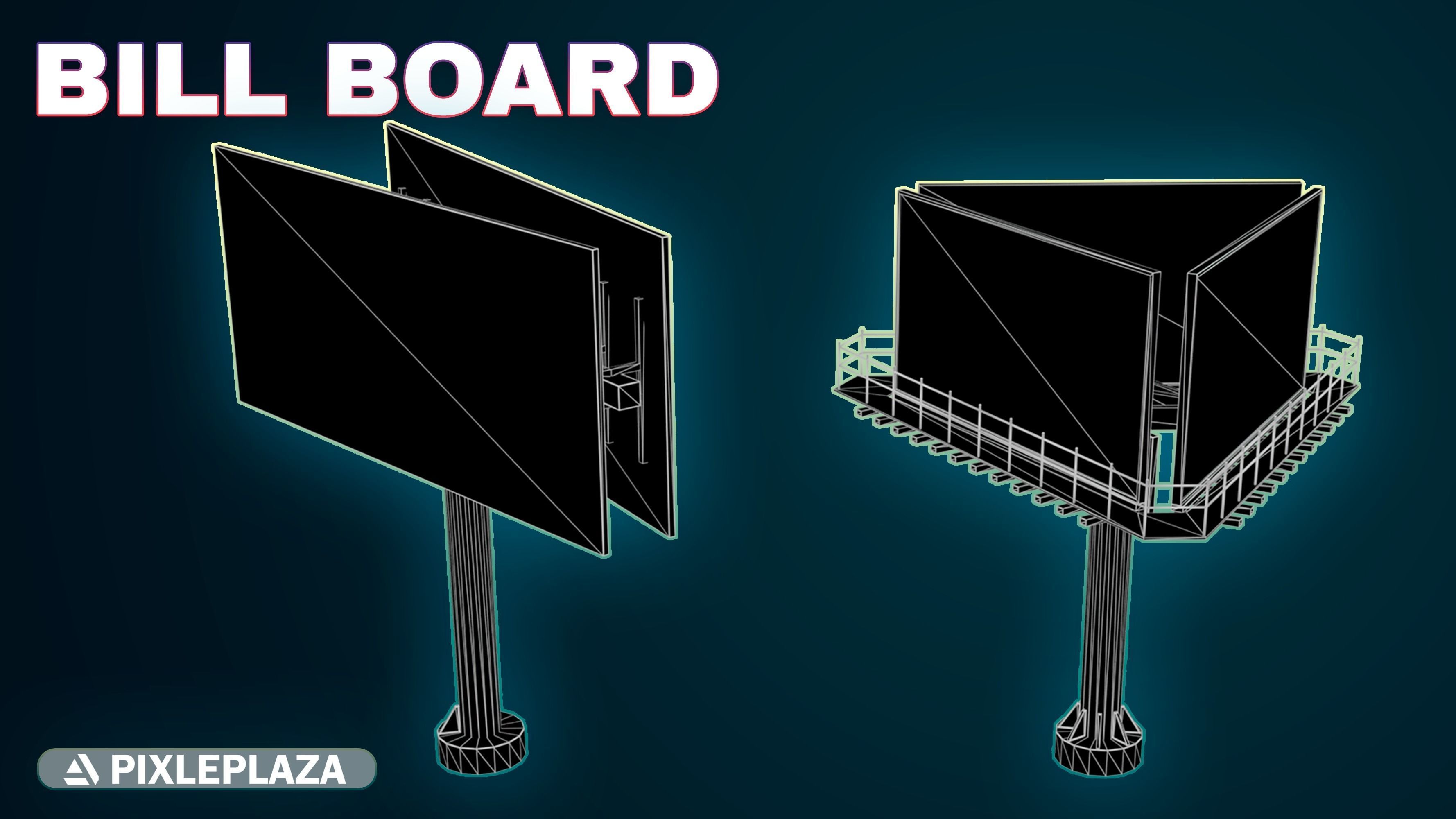 2 Billboard-game ready 3D model | CGTrader