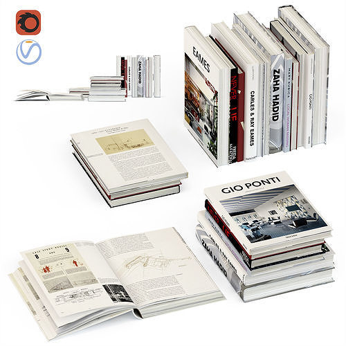 Set of books 6 books and open version 3D model | CGTrader