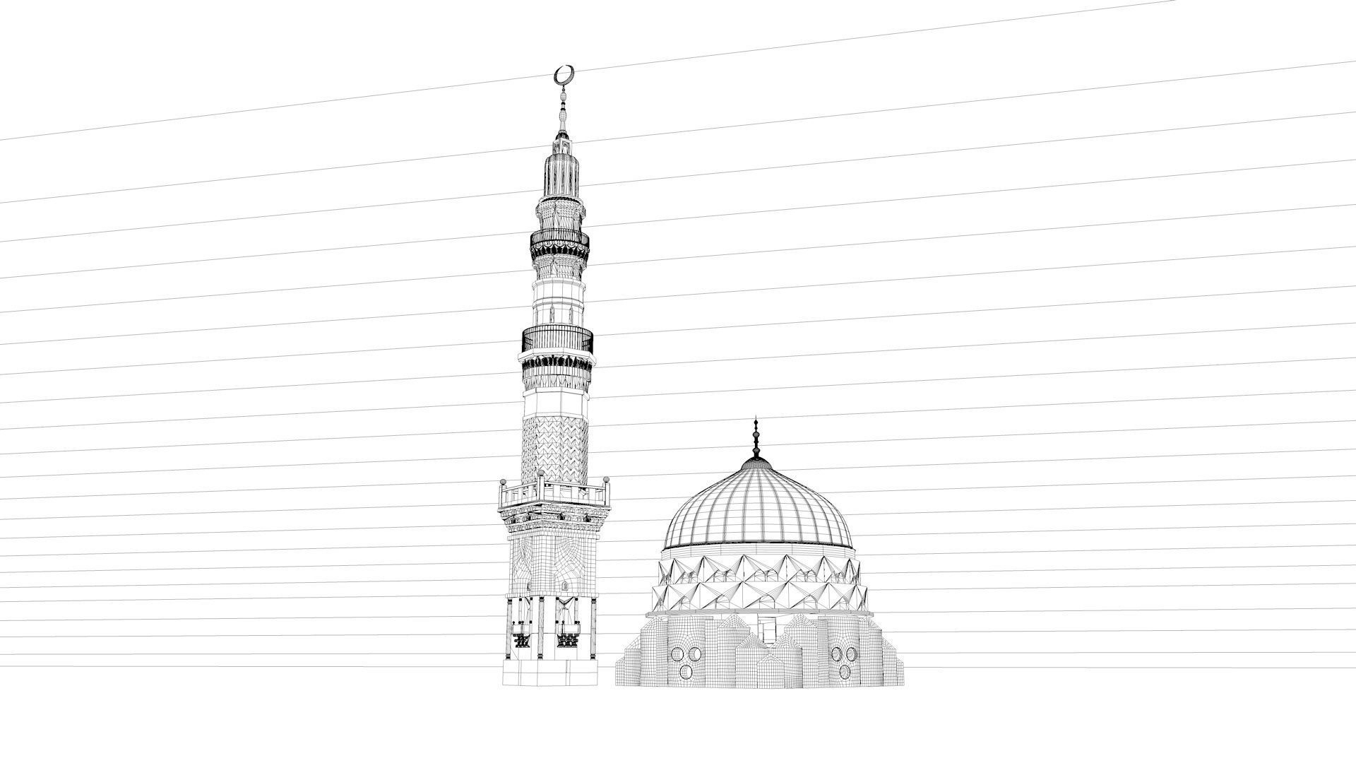 Prophets Mosque Masjid e nabvi 3D model | CGTrader
