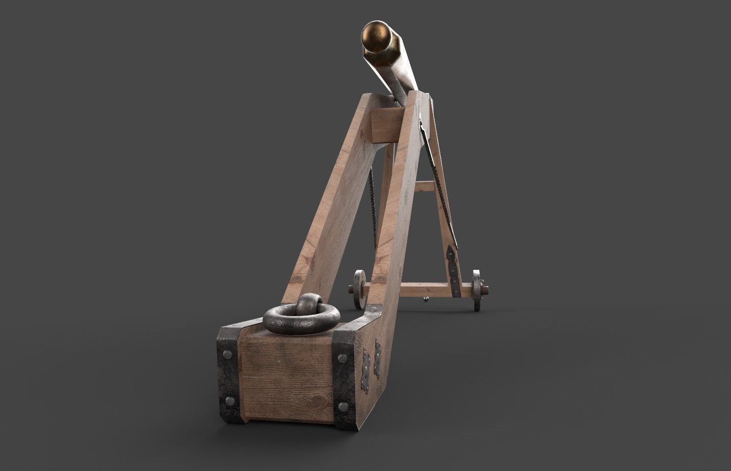 3D model Medieval 16th century falconet cannon on mount VR / AR / low ...