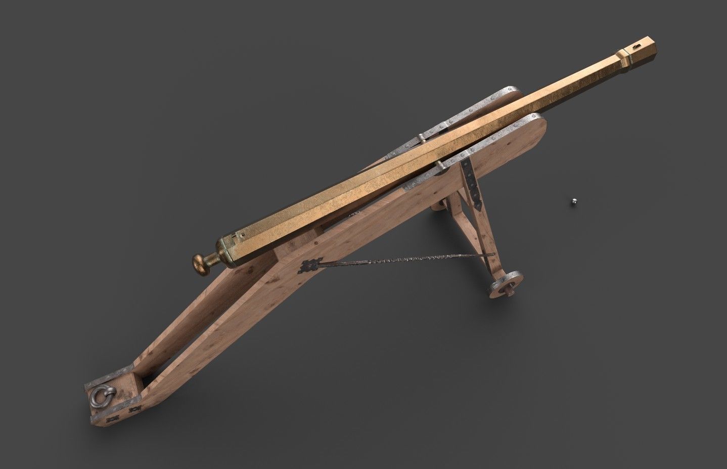 3D model Medieval 16th century falconet cannon on mount VR / AR / low ...