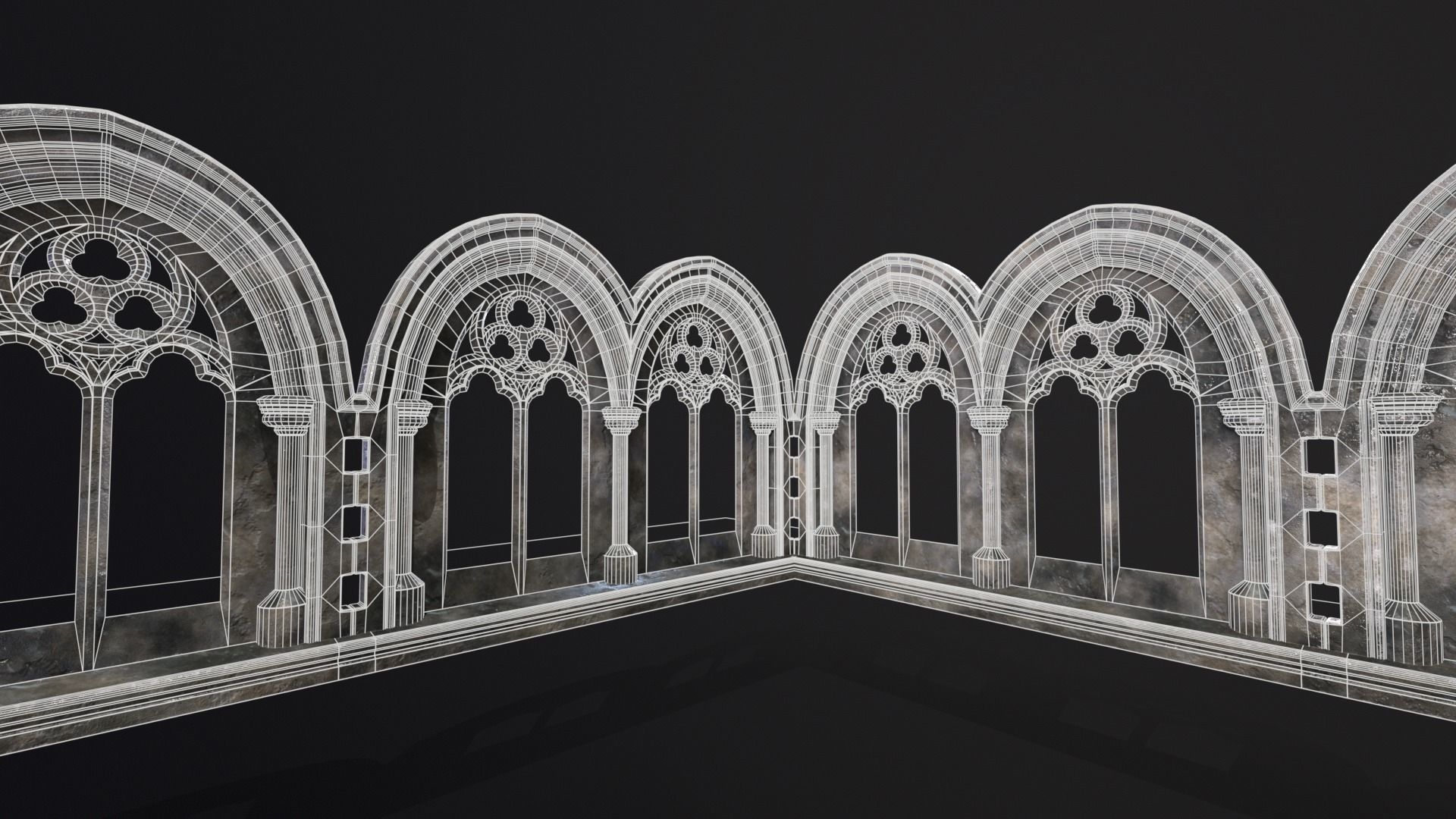 3D model Gothic Modular Window VR / AR / low-poly | CGTrader