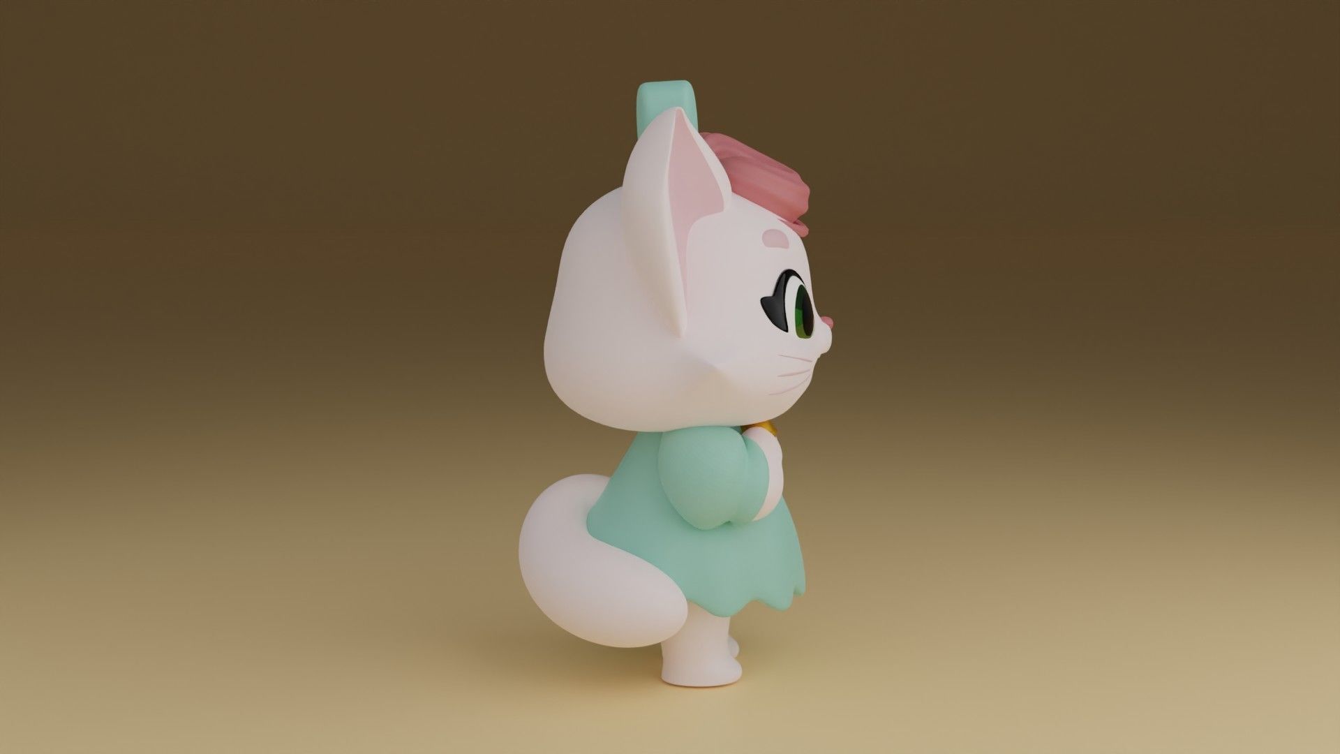 cute cat stl 3d print format 3D model 3D printable | CGTrader