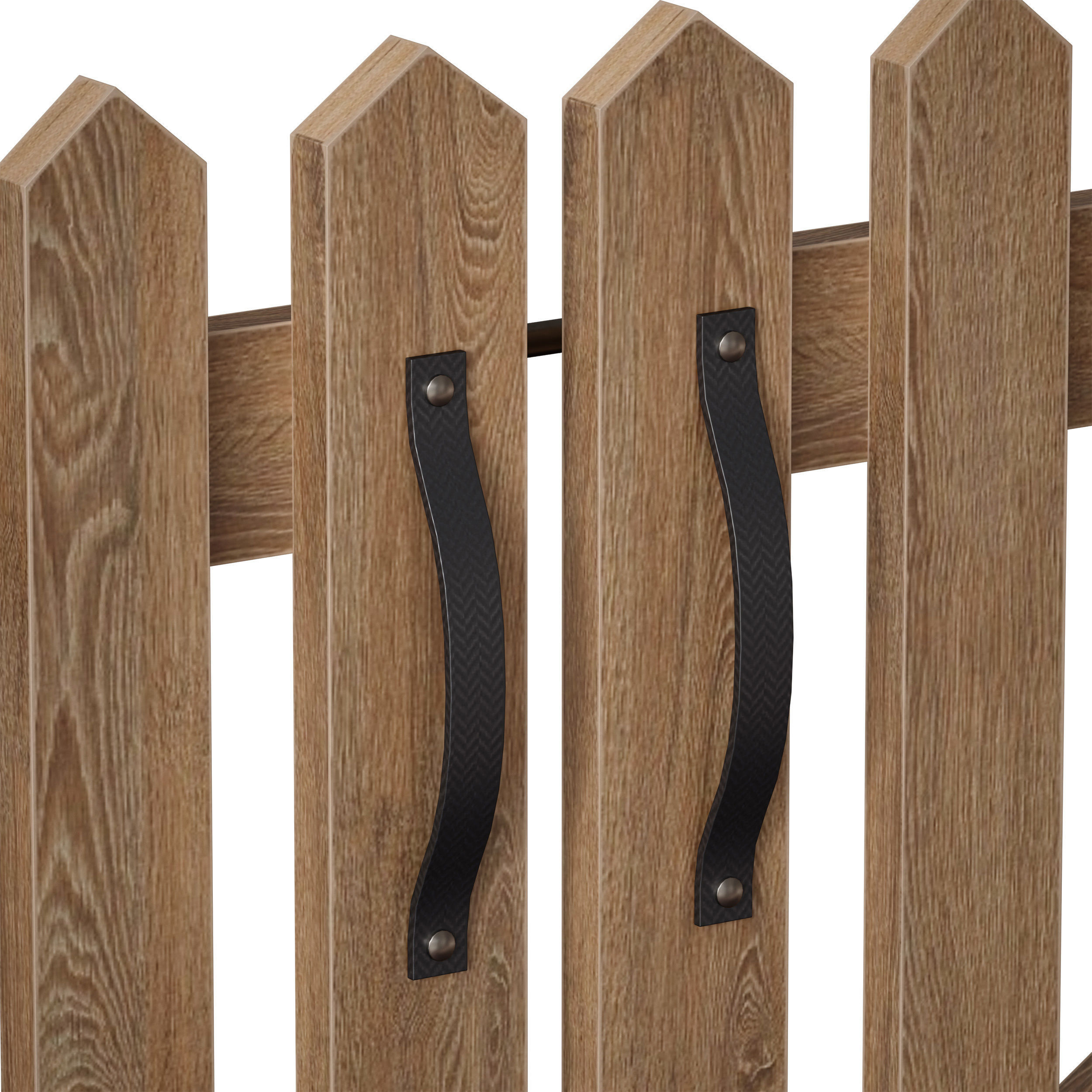 Wooden picket fence with wicket and gate 3D model | CGTrader