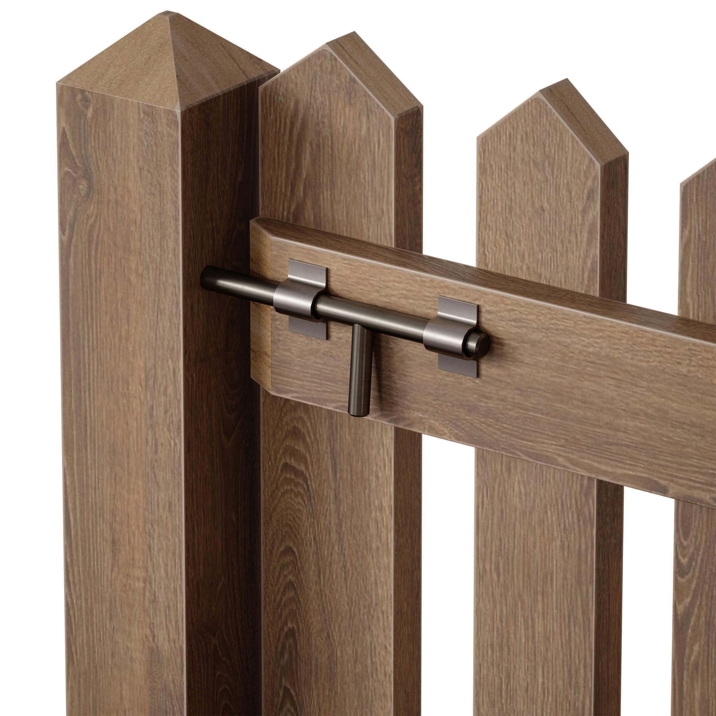 Wooden picket fence with wicket and gate 3D model | CGTrader