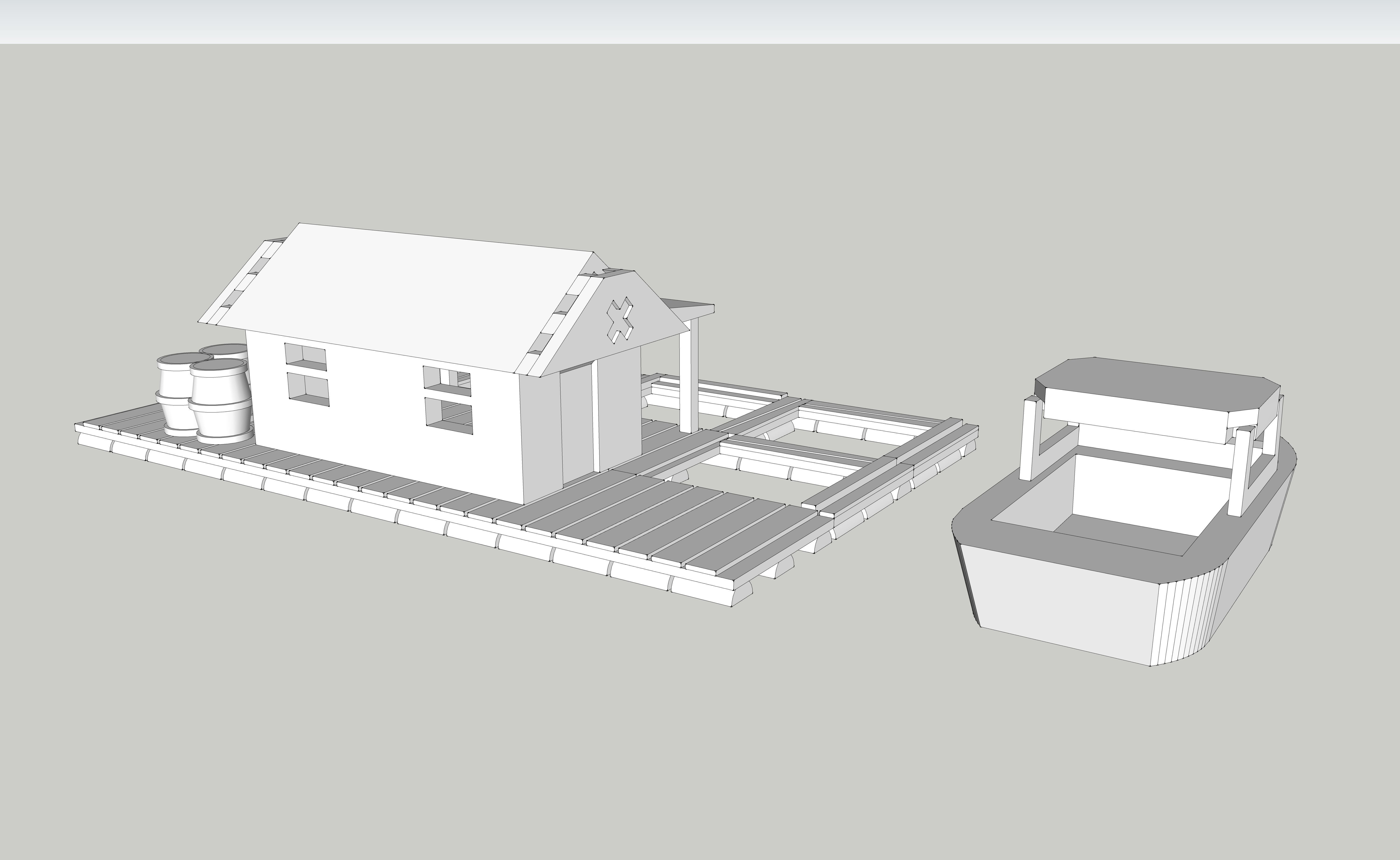 3D model Seawater Farming Farm House with Boat by Outland Models VR ...