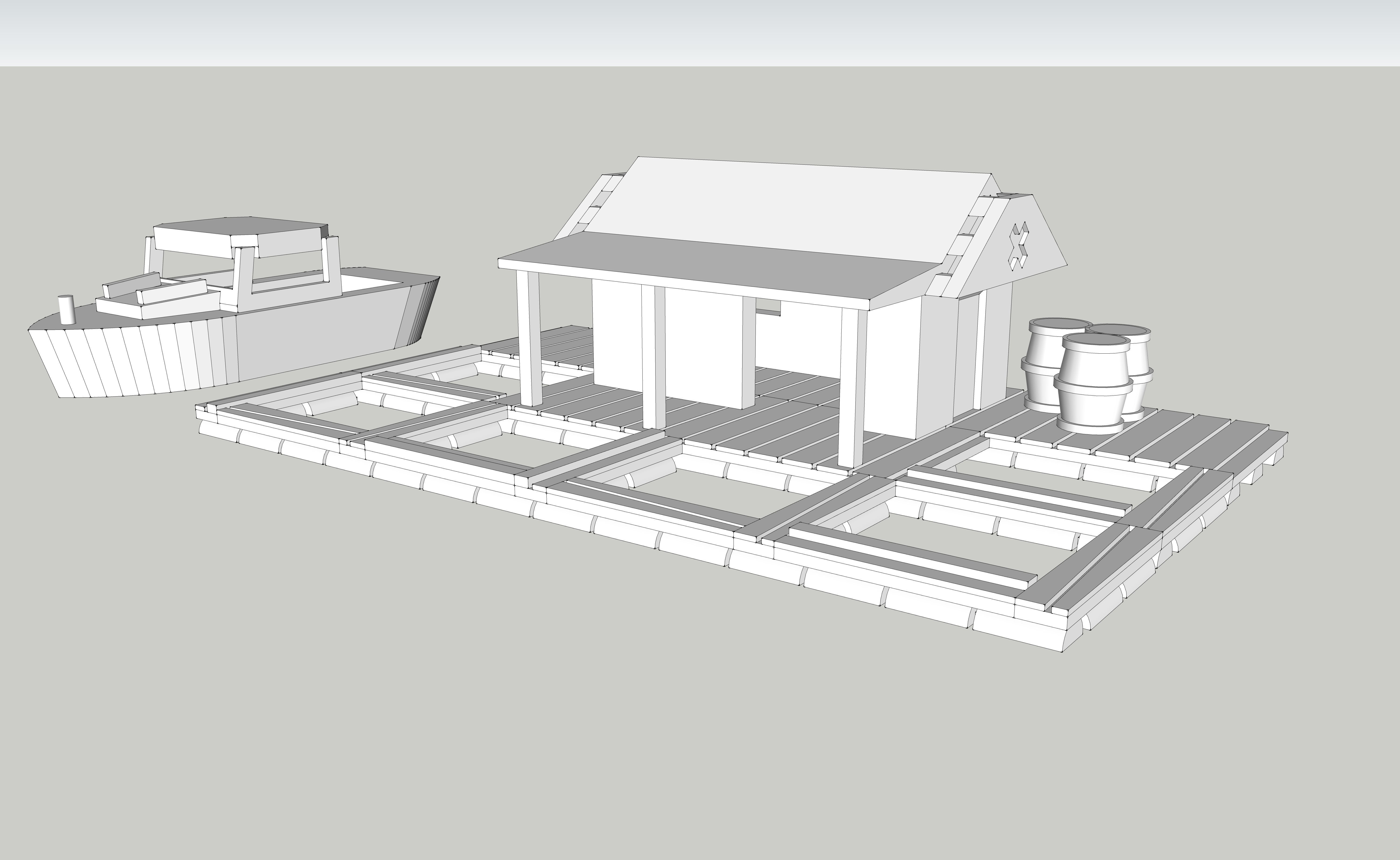 3D model Seawater Farming Farm House with Boat by Outland Models VR ...