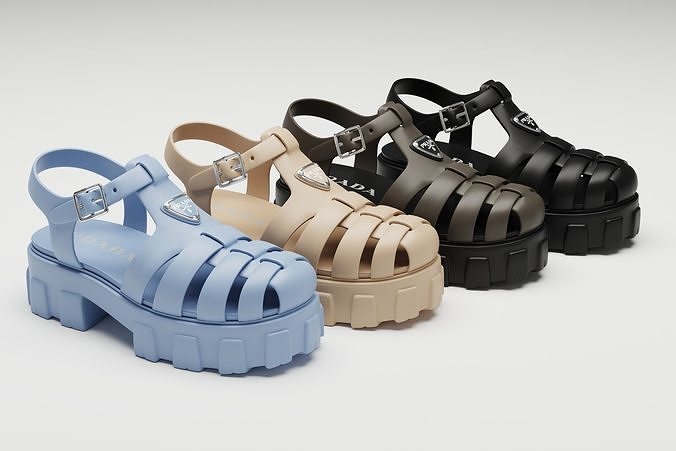 3D model Sandals Prada on platform collection VR / AR / low-poly | CGTrader