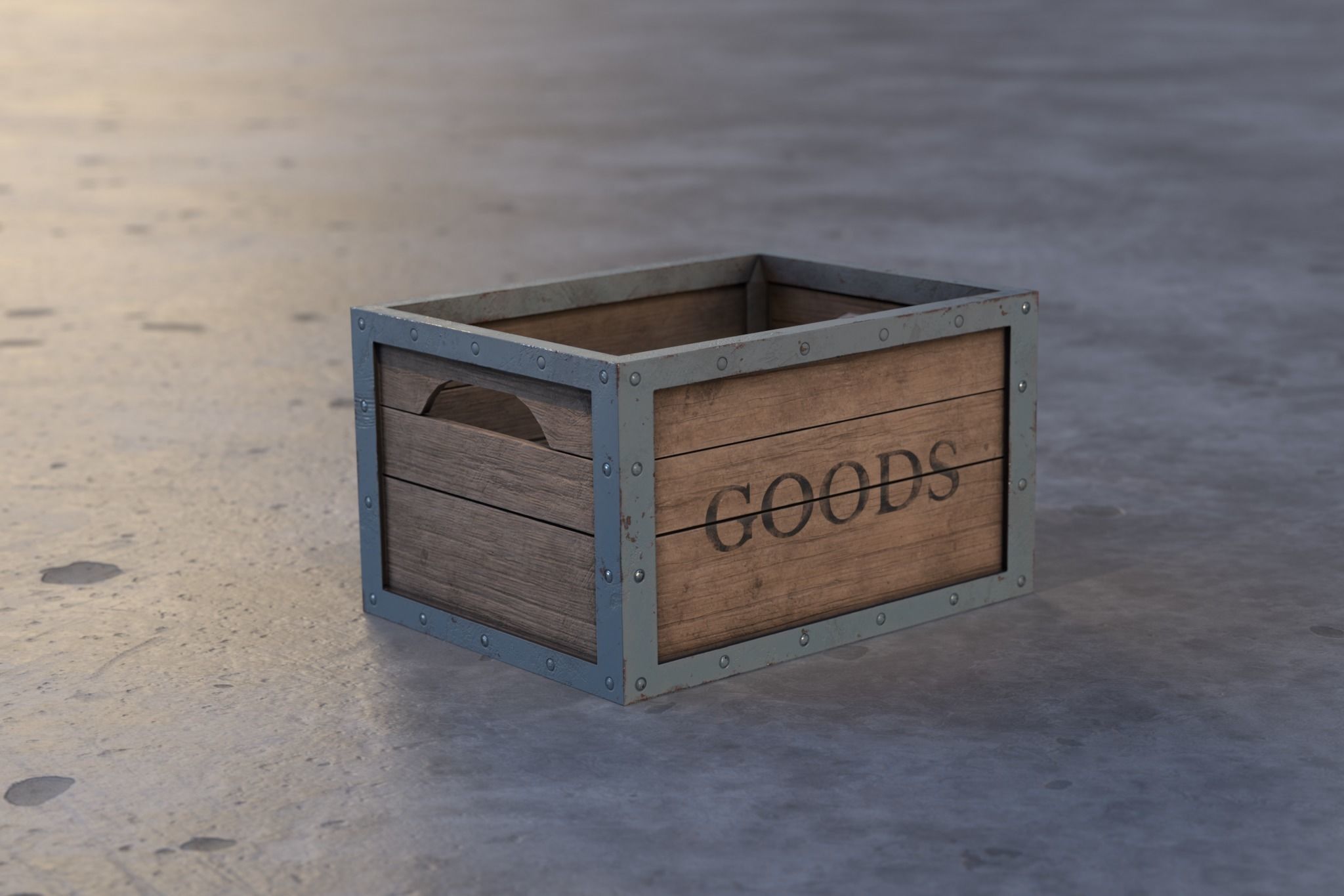 3D model Crate- low-poly game ready modell VR / AR / low-poly | CGTrader