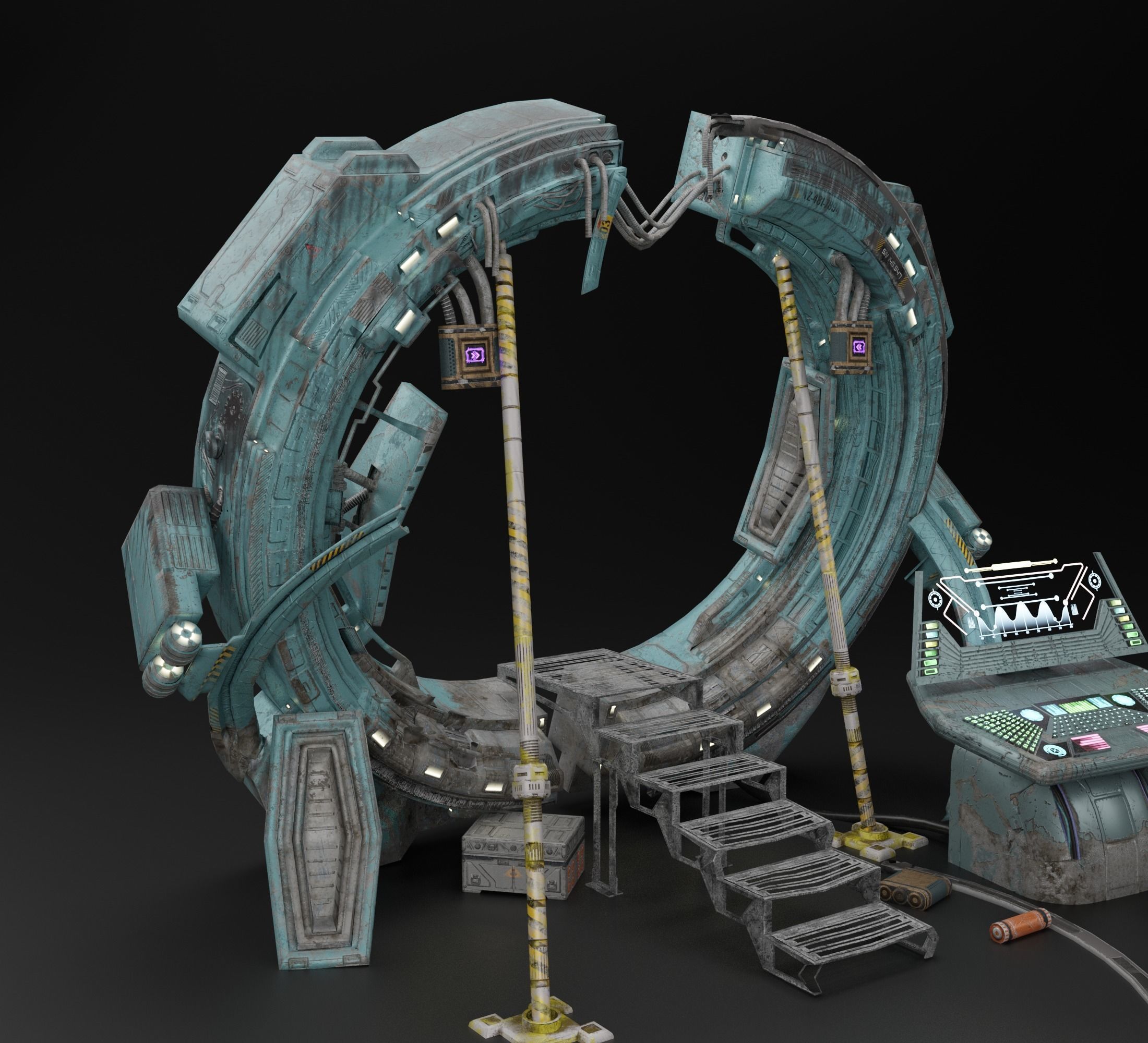 3D model Sci-fi portal VR / AR / low-poly | CGTrader
