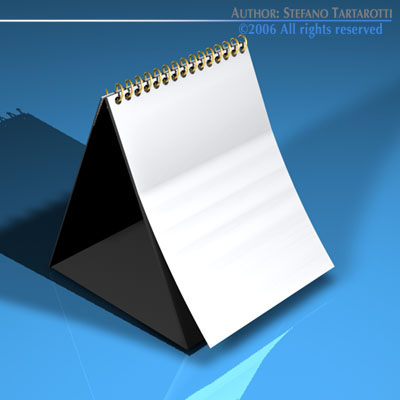 Table calendar 3D model | CGTrader