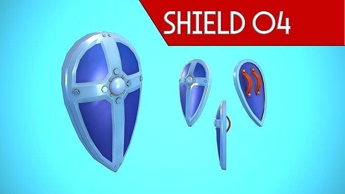 3D model SHIELD 04 - METAL CARTOON STYLIZED VR / AR / low-poly | CGTrader