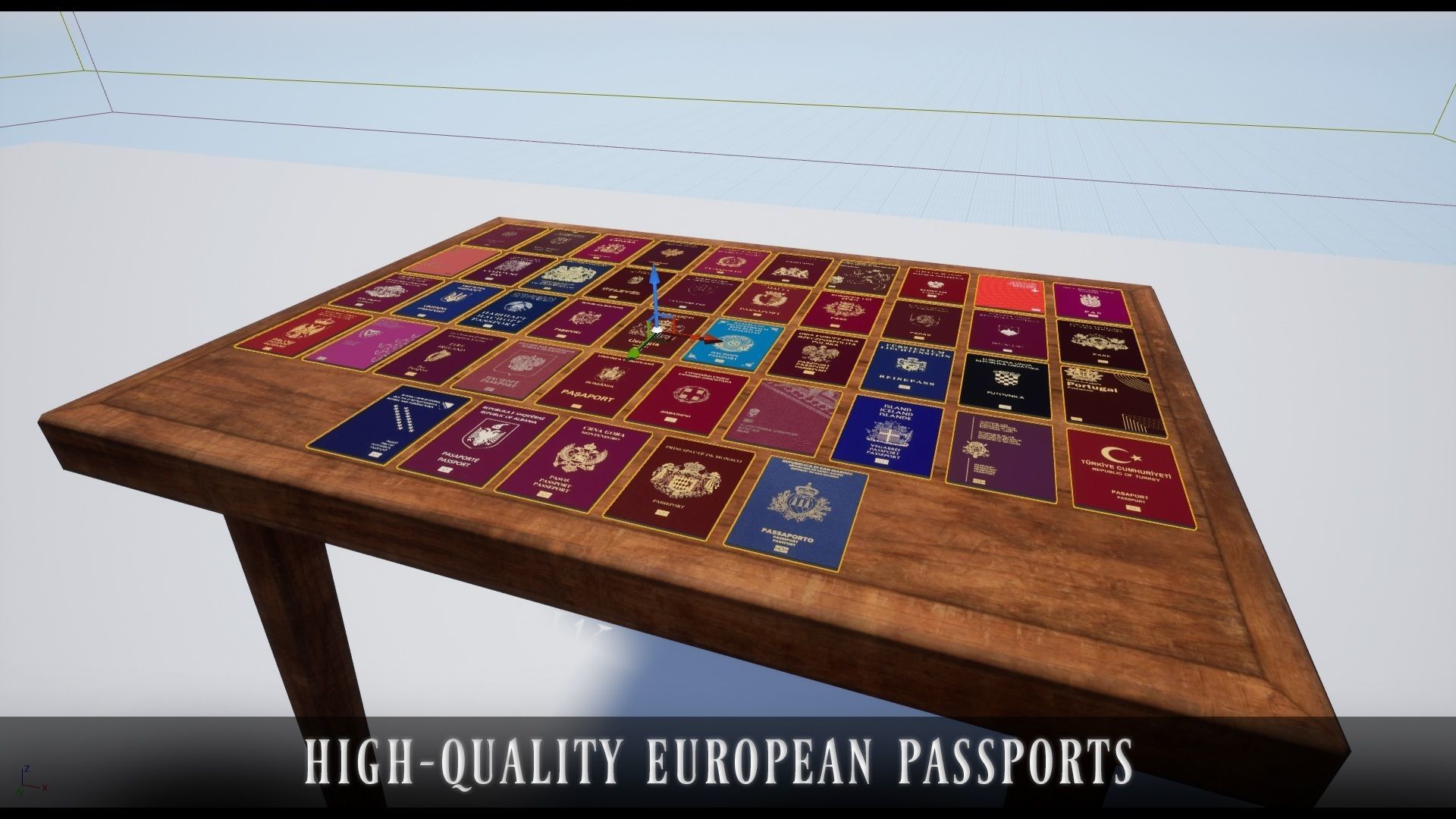 3D model International Passports - Europe Edition VR / AR / low-poly ...