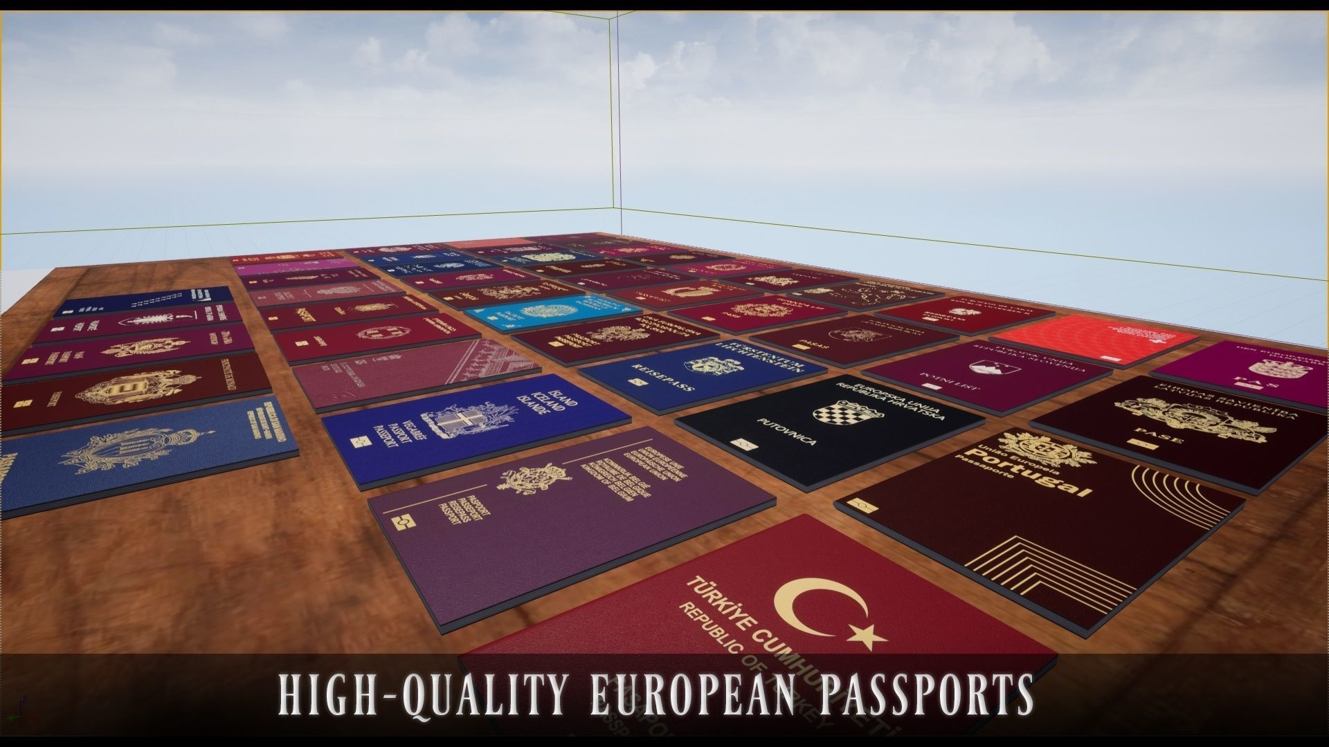 3D model International Passports - Europe Edition VR / AR / low-poly ...