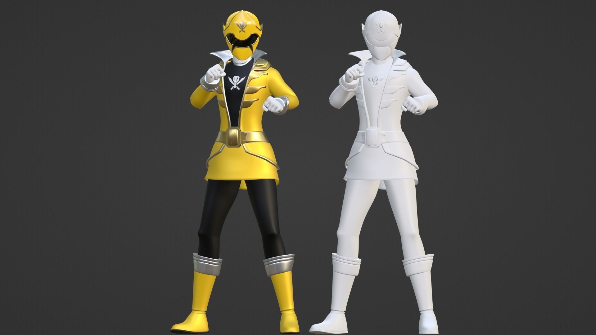 Yellow Pirate Ranger - Power Rangers Pirates 3D model rigged | CGTrader