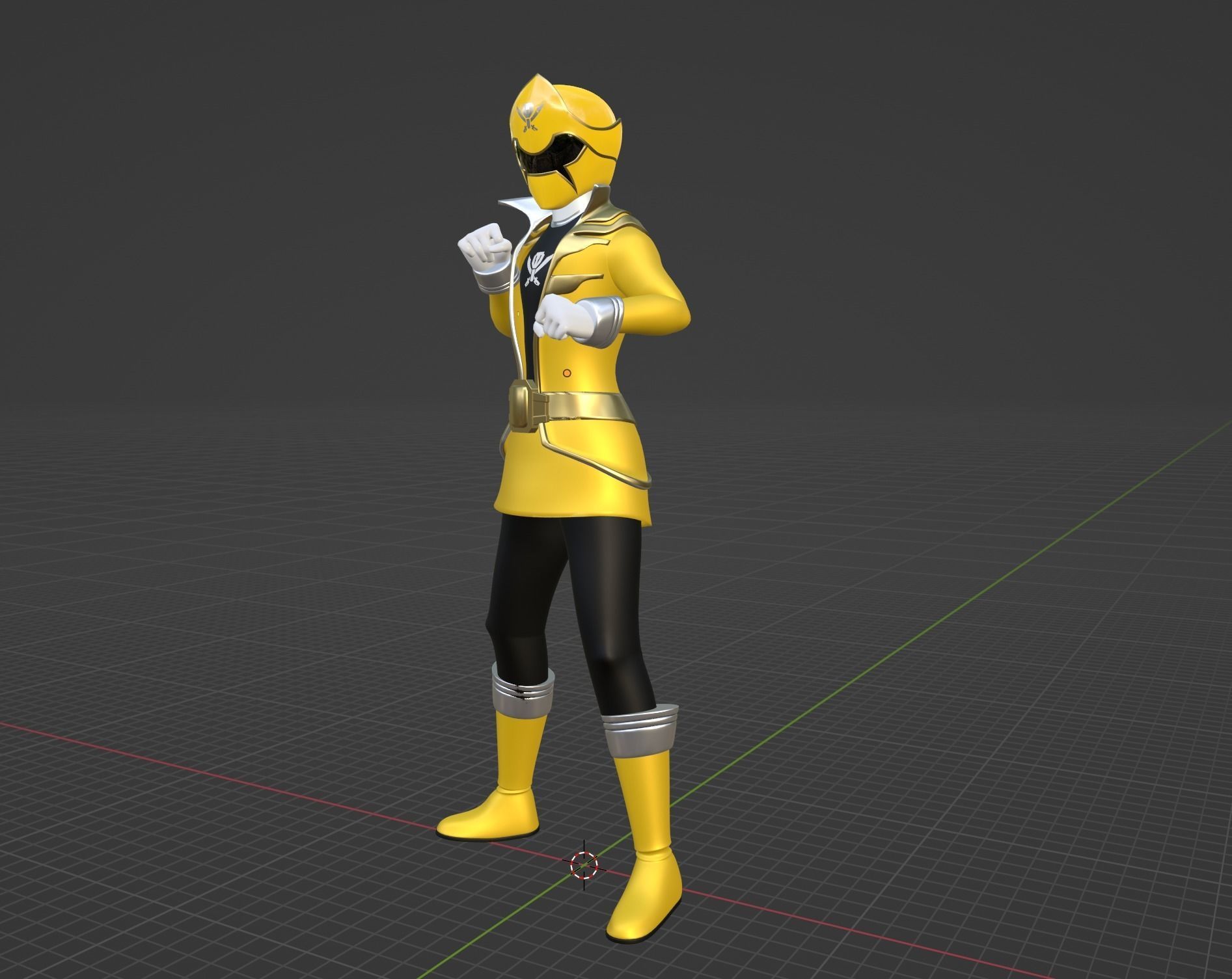 Yellow Pirate Ranger - Power Rangers Pirates 3D model rigged | CGTrader