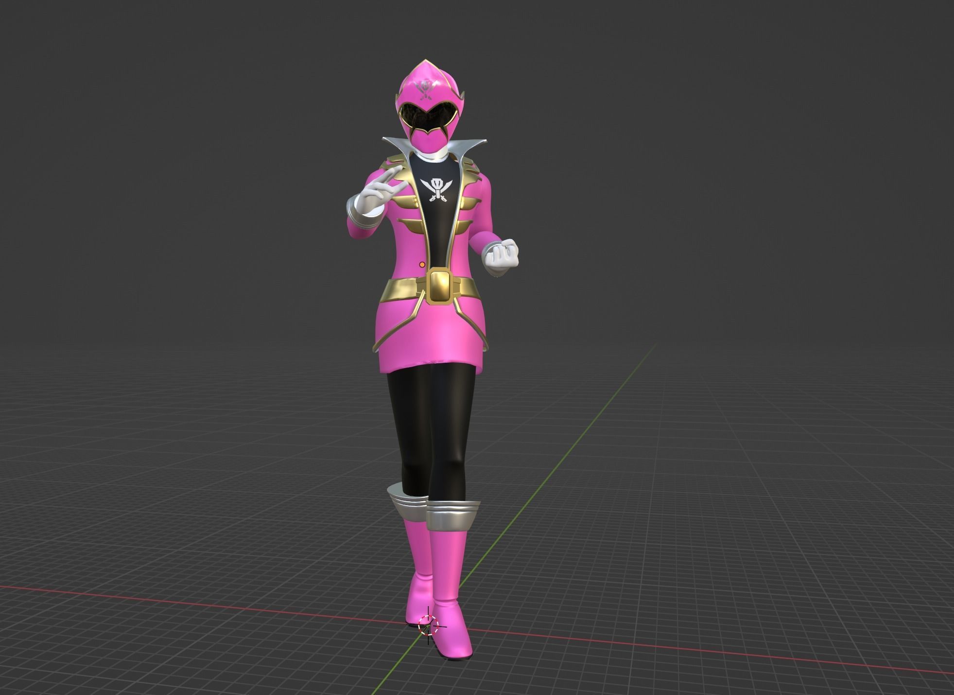 Pink Pirate Ranger - Power Rangers Pirates 3D model rigged | CGTrader
