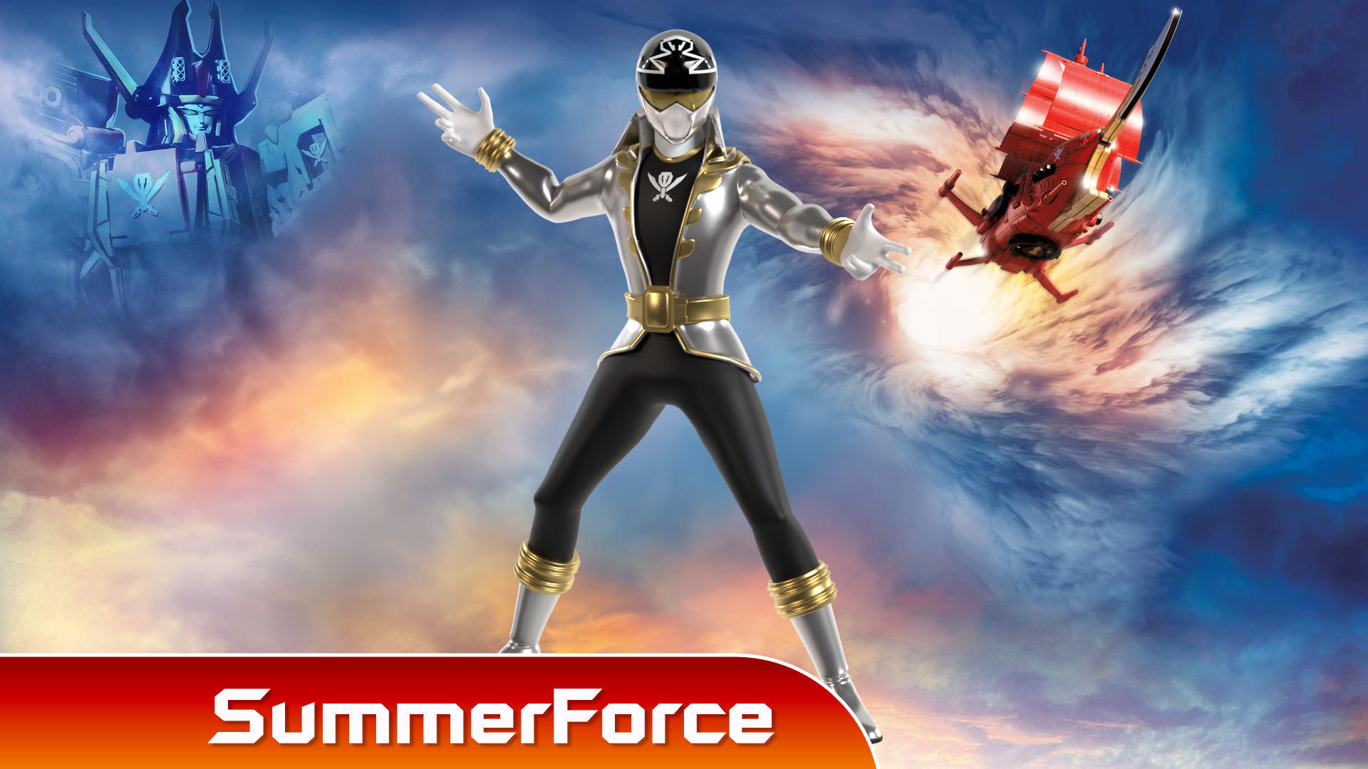 Silver Pirate Ranger - Power Rangers Pirates 3D model rigged | CGTrader