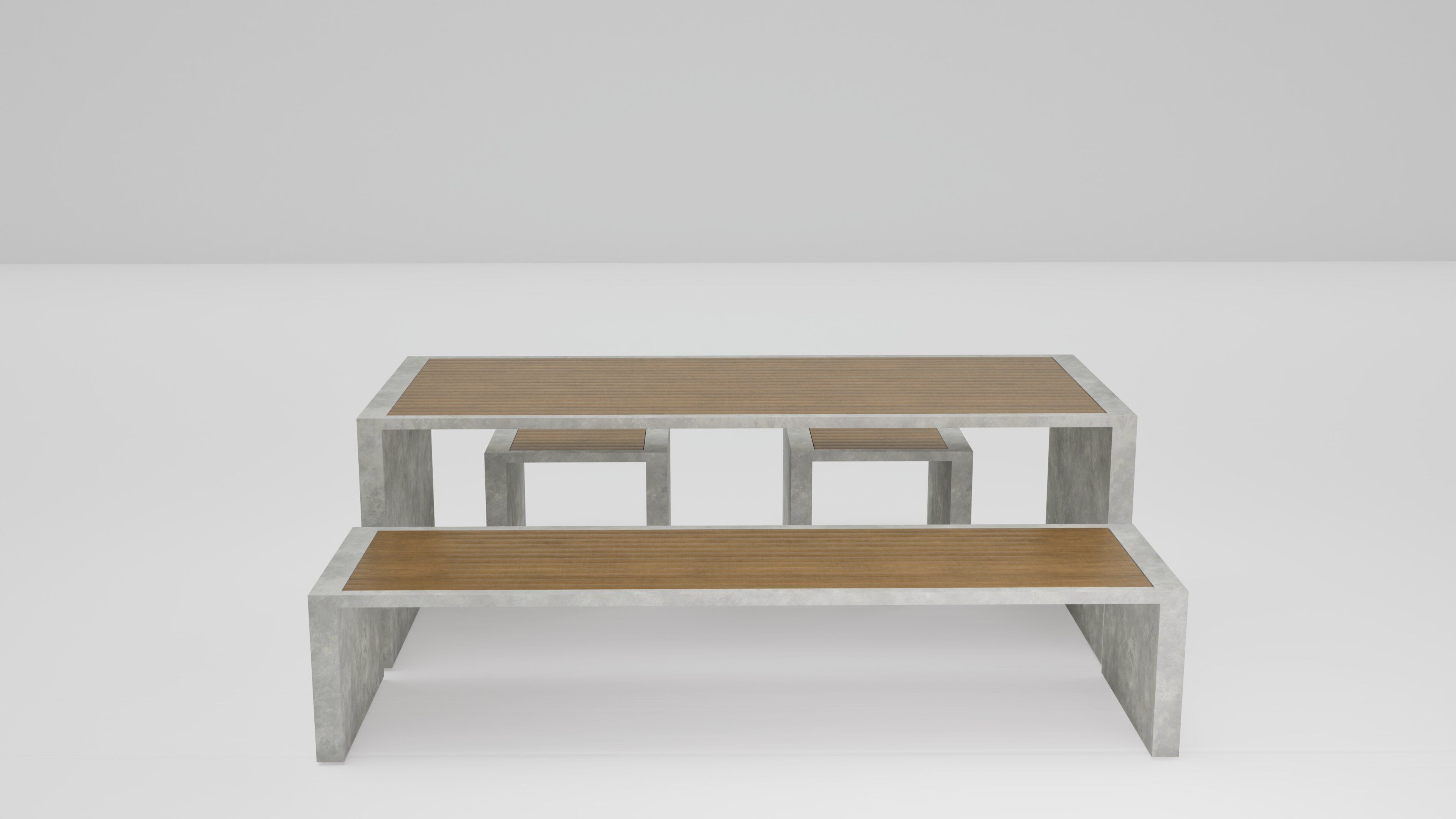 3D model Marina Bench Set - Stoll Table VR / AR / low-poly | CGTrader